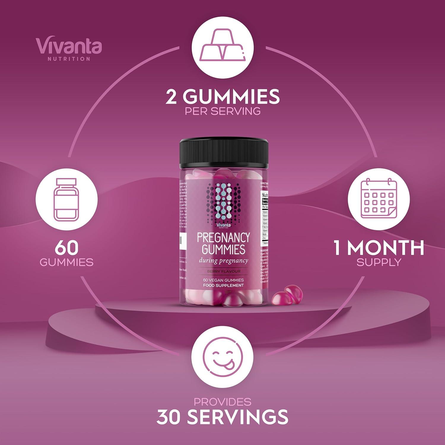 Vivanta Nutrition Pregnancy Gummies - Essential Prenatal Vitamins ...
