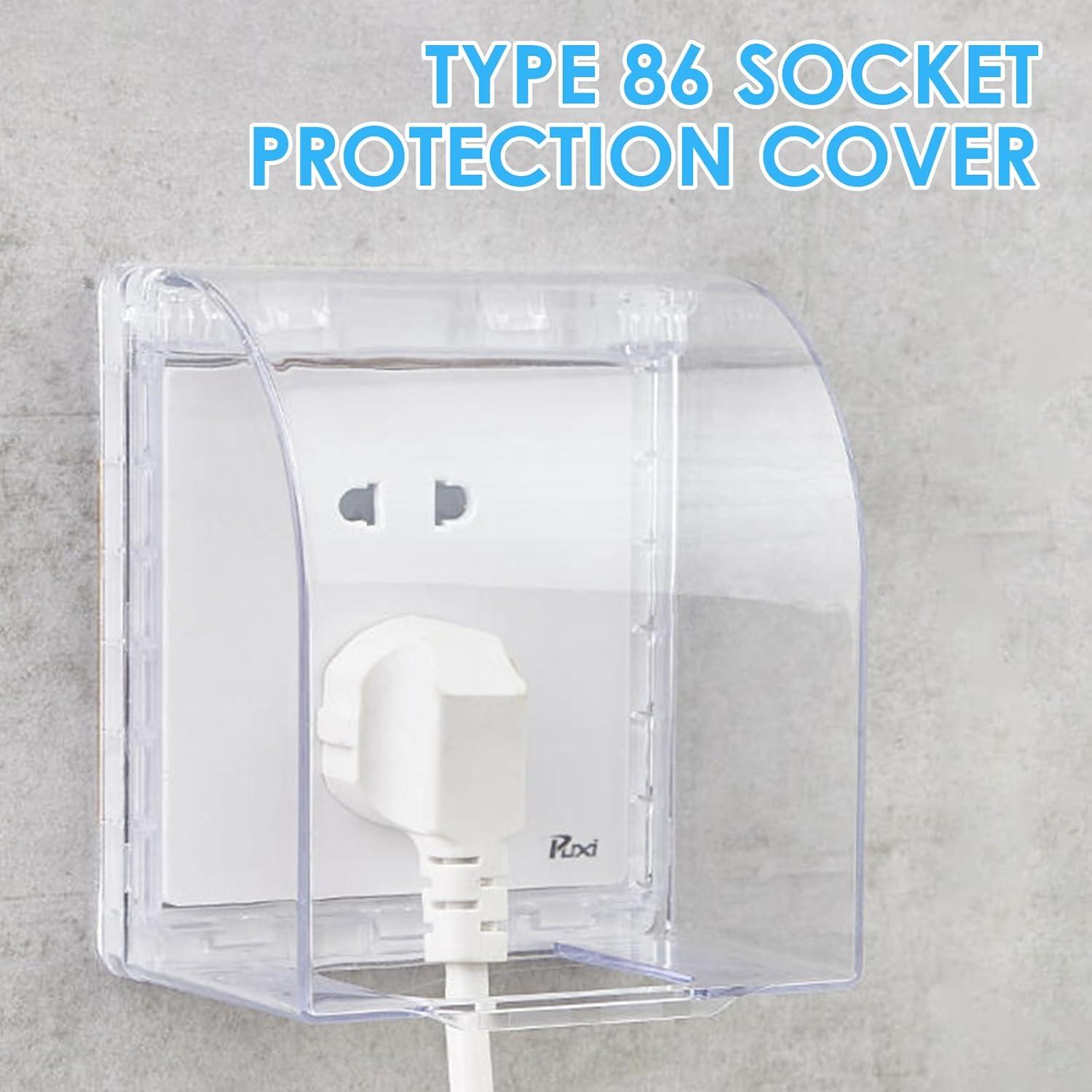 UK Socket Cover Box - Self-Adhesive Electrical Outlet Plug Cover for ...