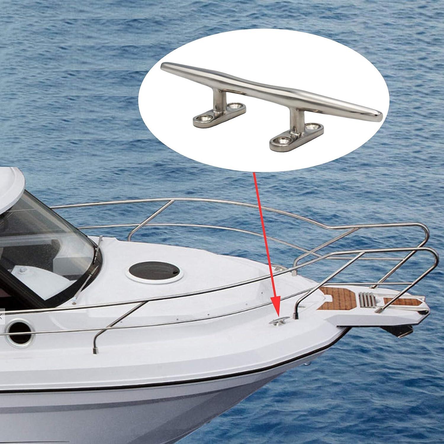 VEITHI 316 Stainless Steel Boat Cleat Set - 8 and 10 Open Base Cleats ...