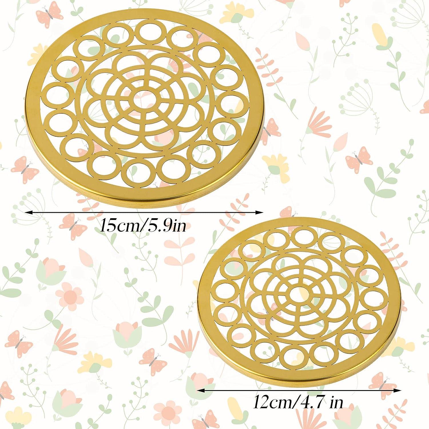 Lahoni Metal Flower Frog Lid 4.7 Inch Gold Floral Arranger Insert for ...