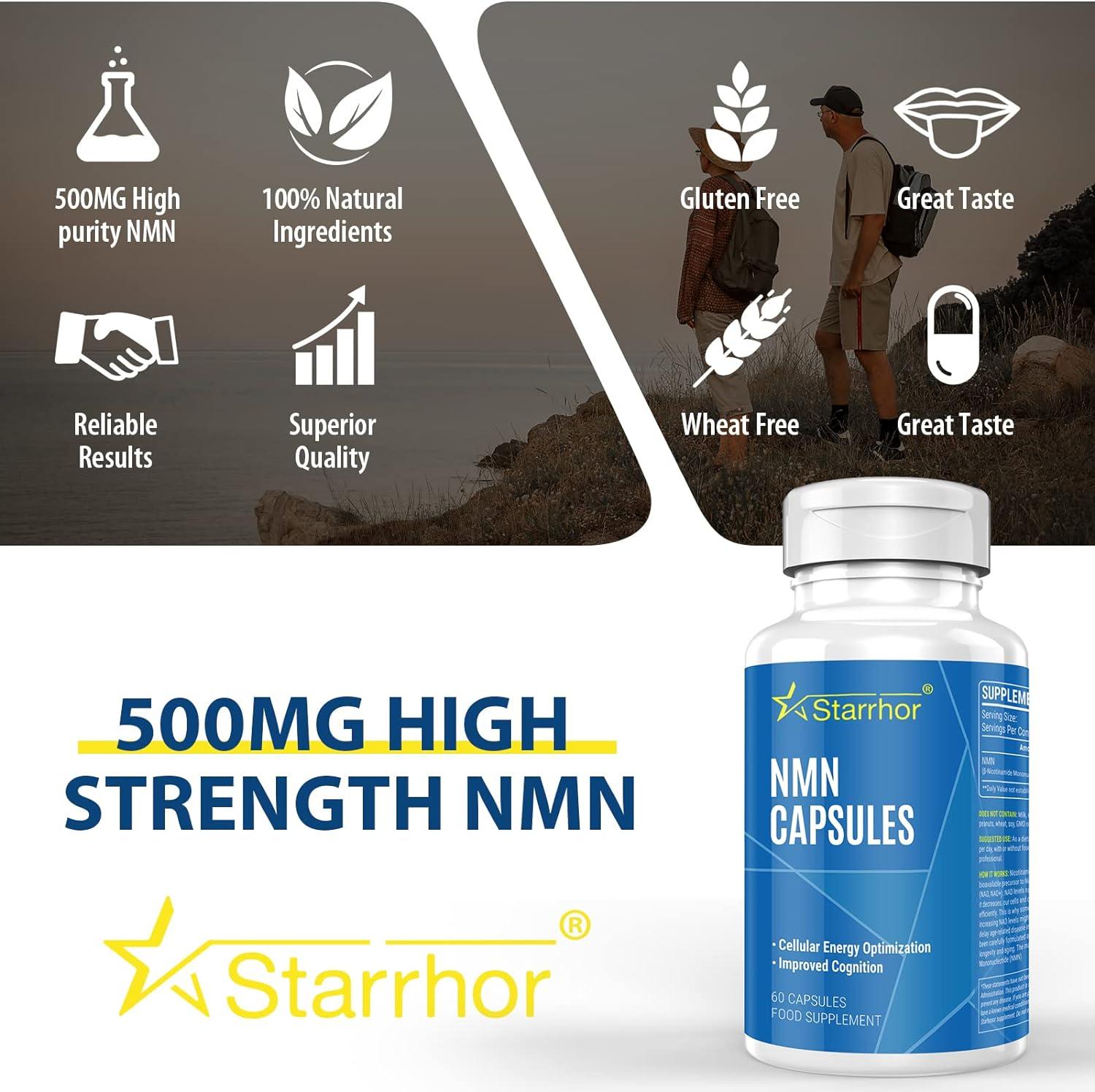 NAD+ Supplement 500mg - Energy Booster & Anti-Aging Capsules - Max ...