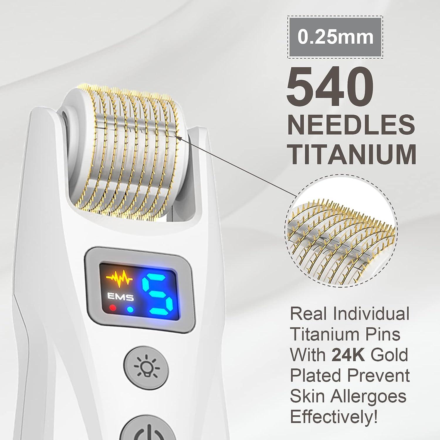 Derma Roller Microneedle Roller 0.25mm for Hair Growth & Face - 540 ...