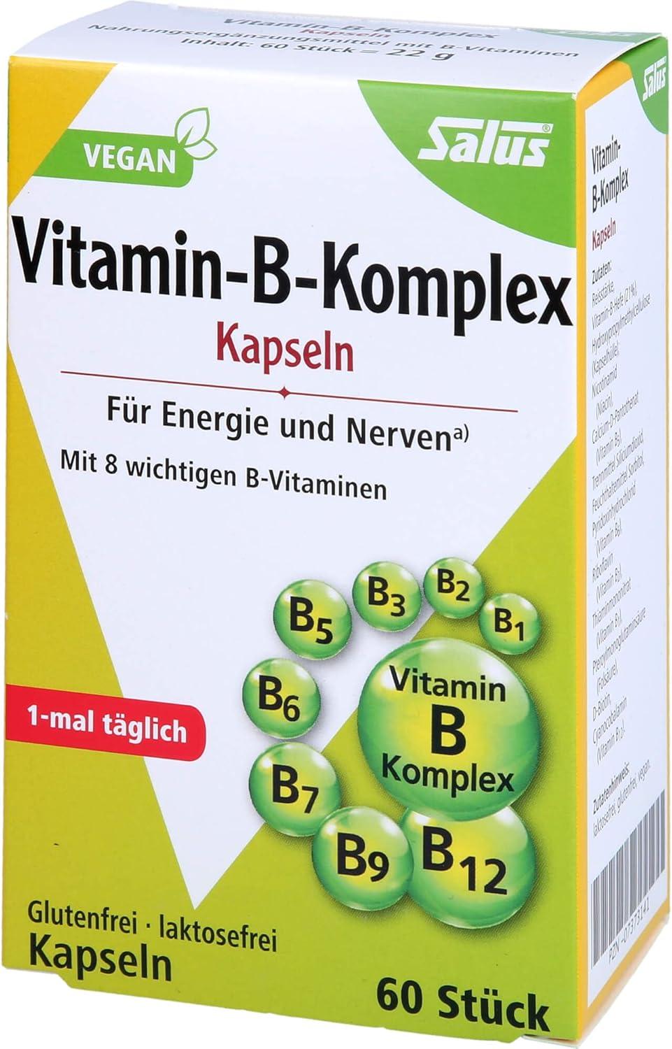 Salus Vitamin B Complex Vegetable Capsules - 60 pcs | Premium Energy ...