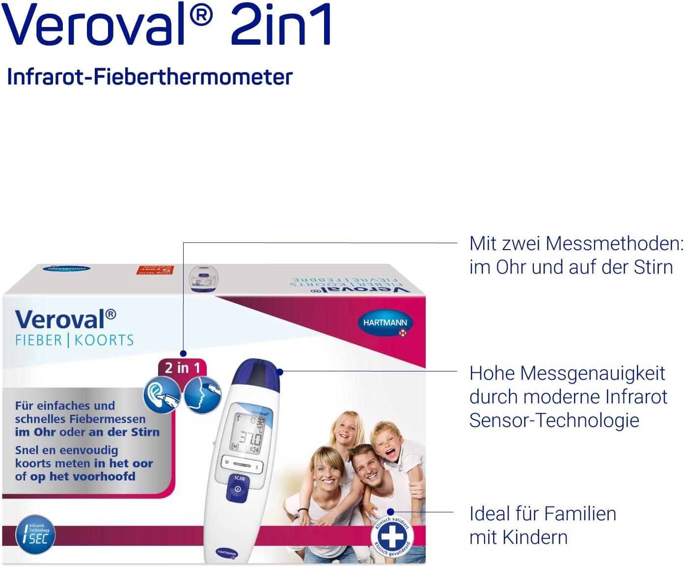 Veroval 2 in 1 Infrared Fever Thermometer - Fast Ear & Forehead ...