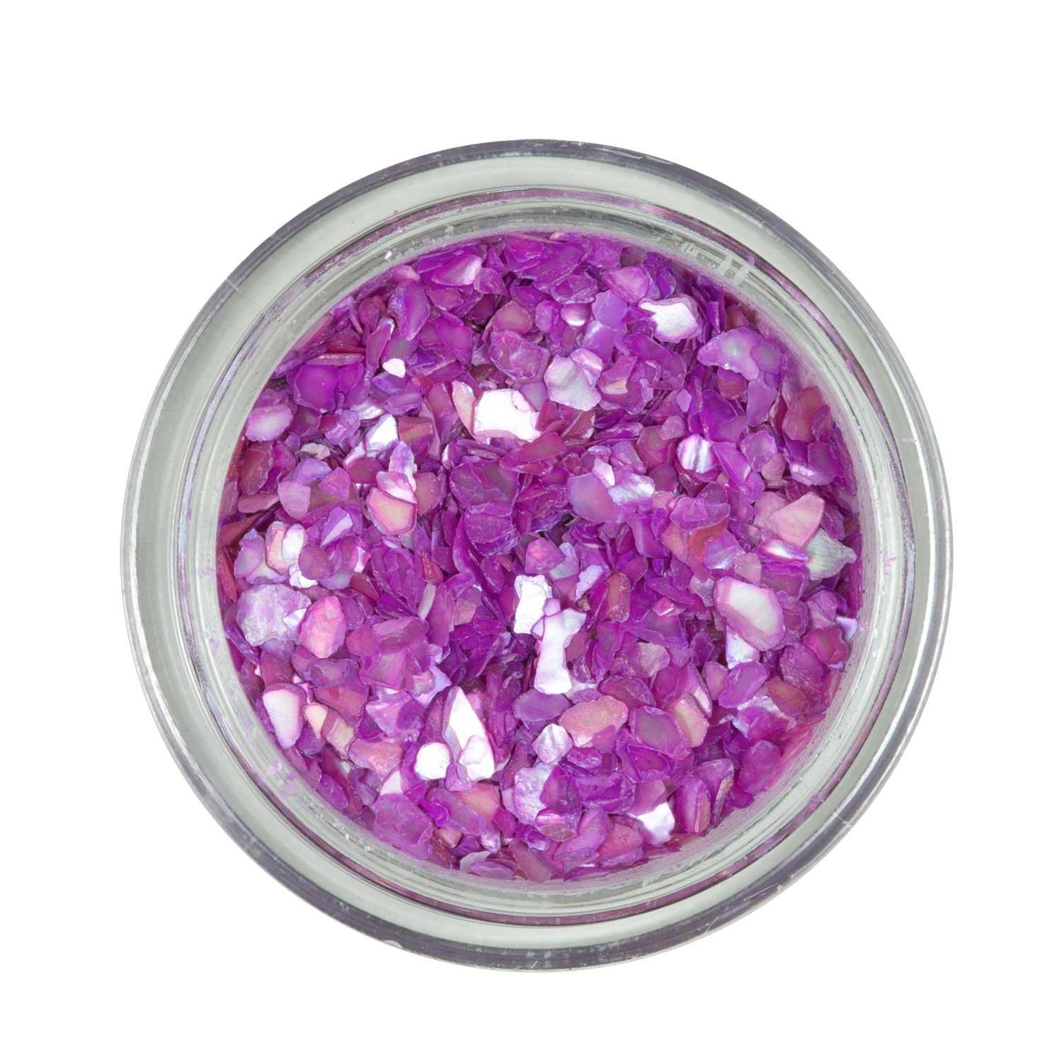 N&BF Nail Art Crushed Shells Purple | Perlmutt Splinters for Gel ...