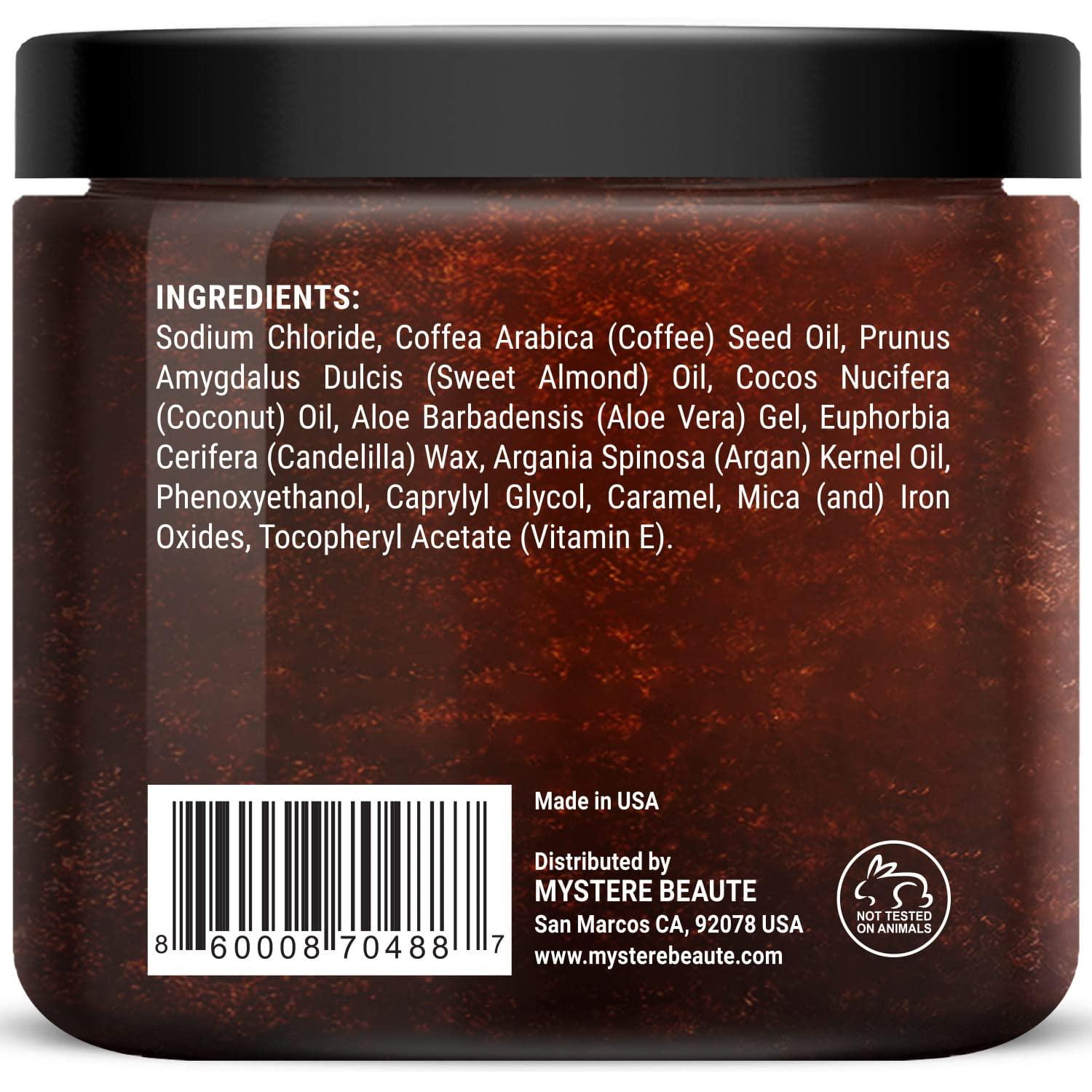 MYST RE BEAUT Arabica Coffee Body Scrub - Exfoliating Natural Skin Care with Coconut Oil ...