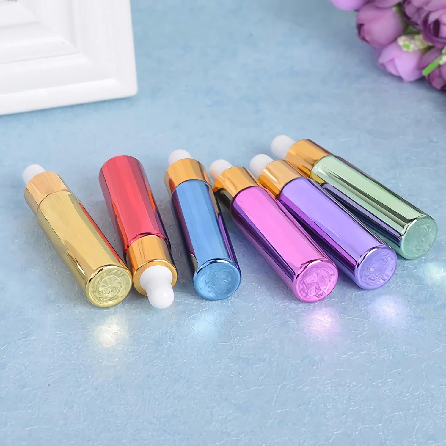Tianzd 6 Pack 10ml Chrome Pink Glass Pipette Bottles - Essential Oil ...