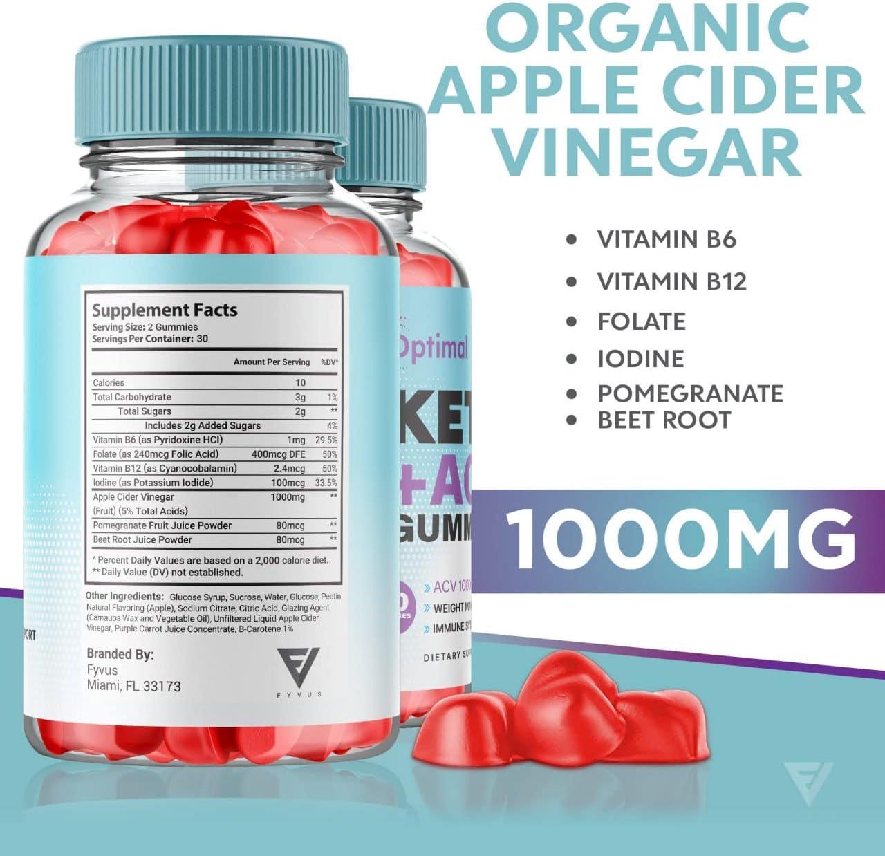 2 Pack Optimal Keto ACV Gummies - Advanced Weight Loss Formula | 120 Gummies | Buy Now in ...