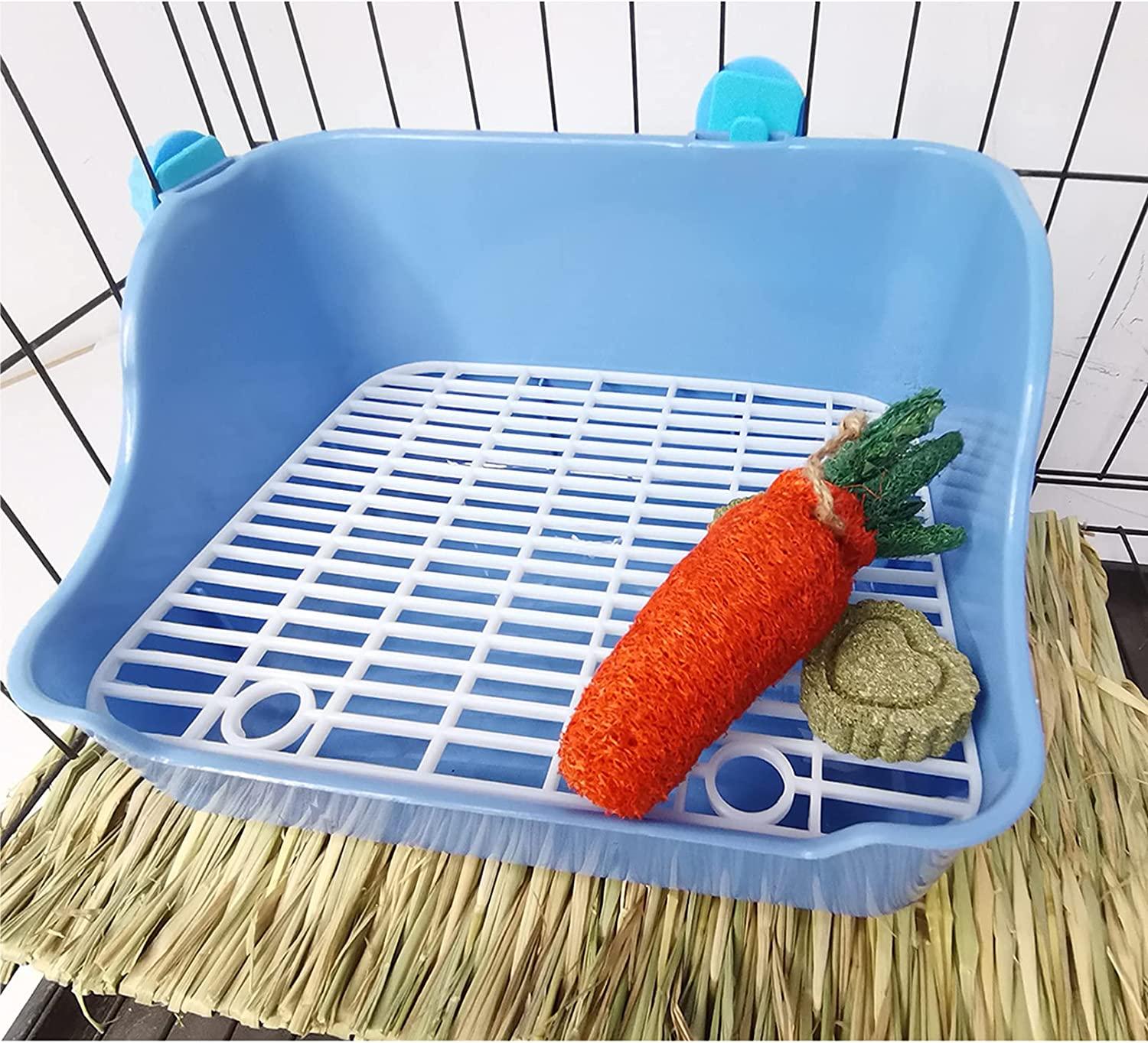 Small Animal Litter Toilet Box with Grate - Potty Training for Rabbits ...