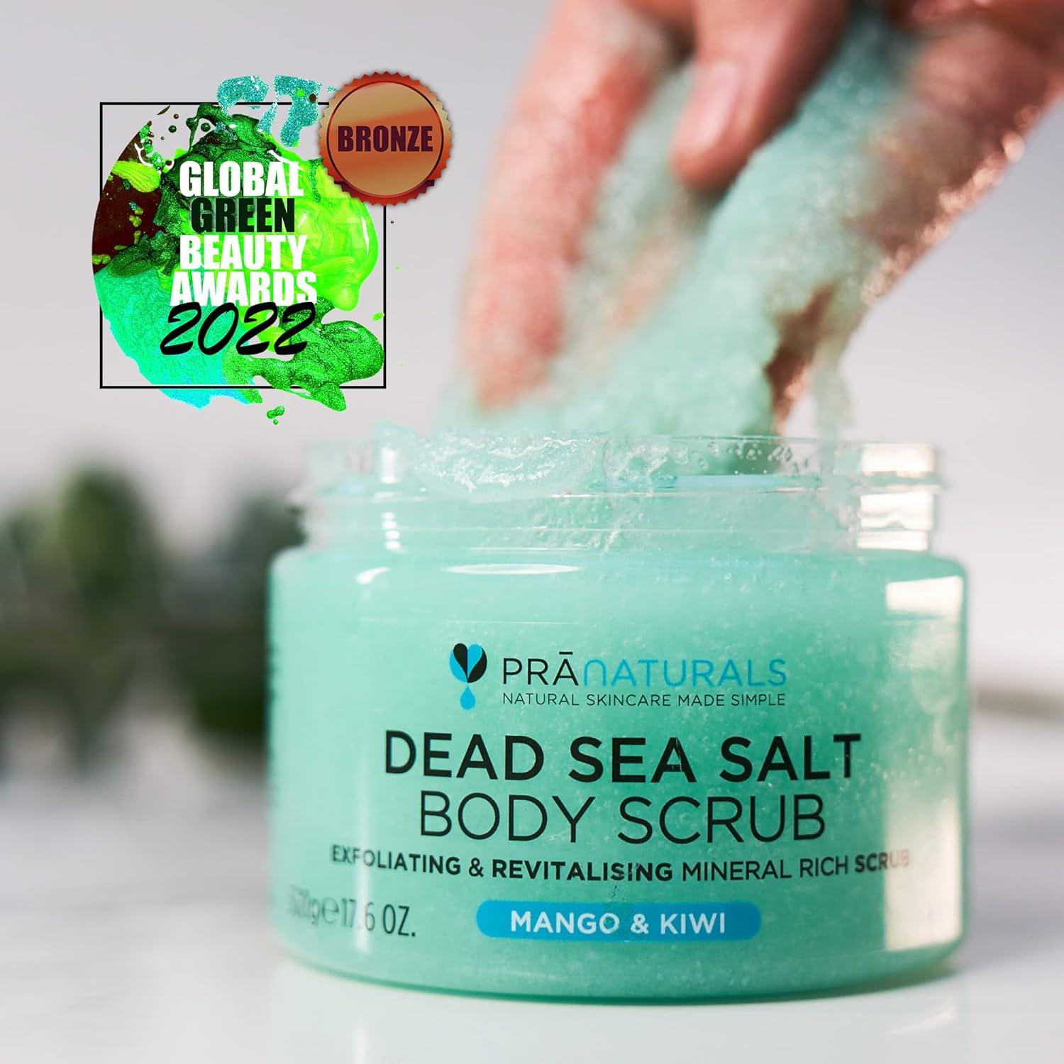 PraNaturals Dead Sea Body Scrub 500g with Mango & Kiwi - Nourishing ...