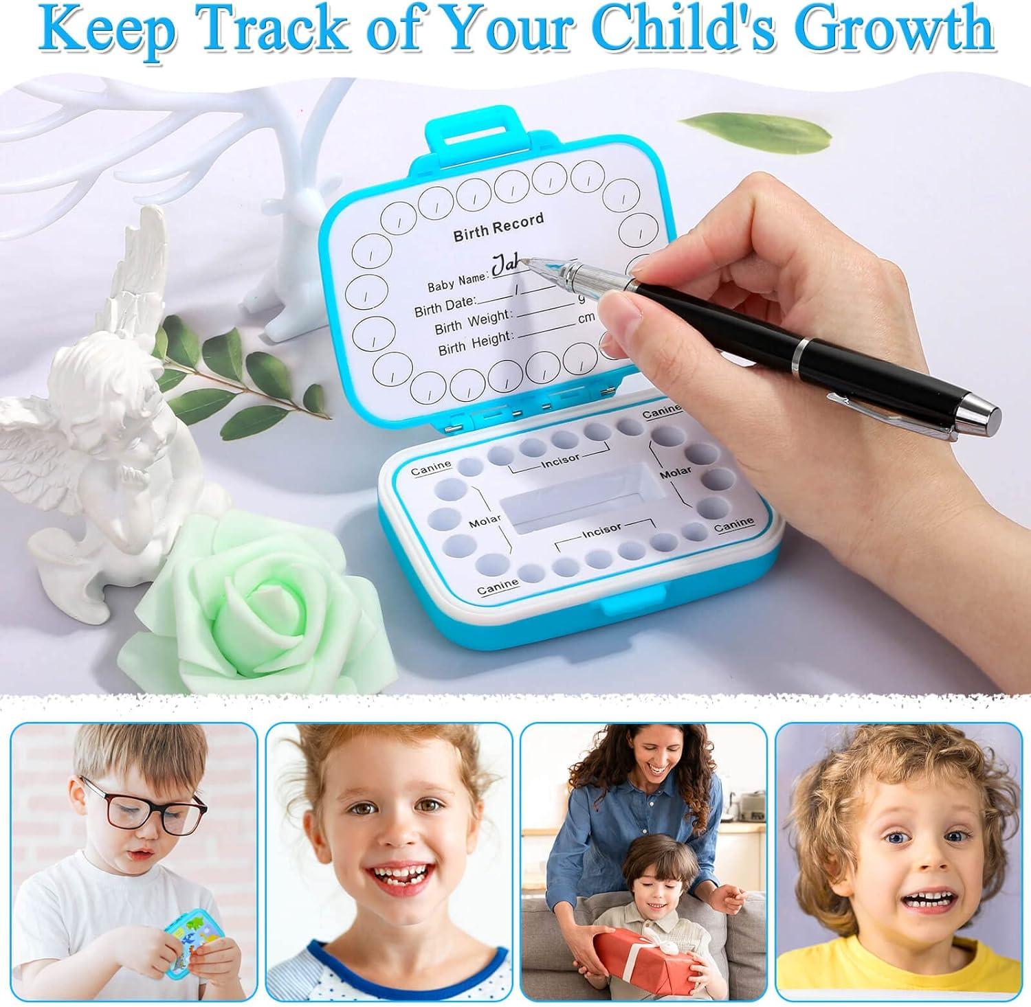 Caffox Blue Dinosaur Tooth Keepsake Box - First Tooth Container for ...