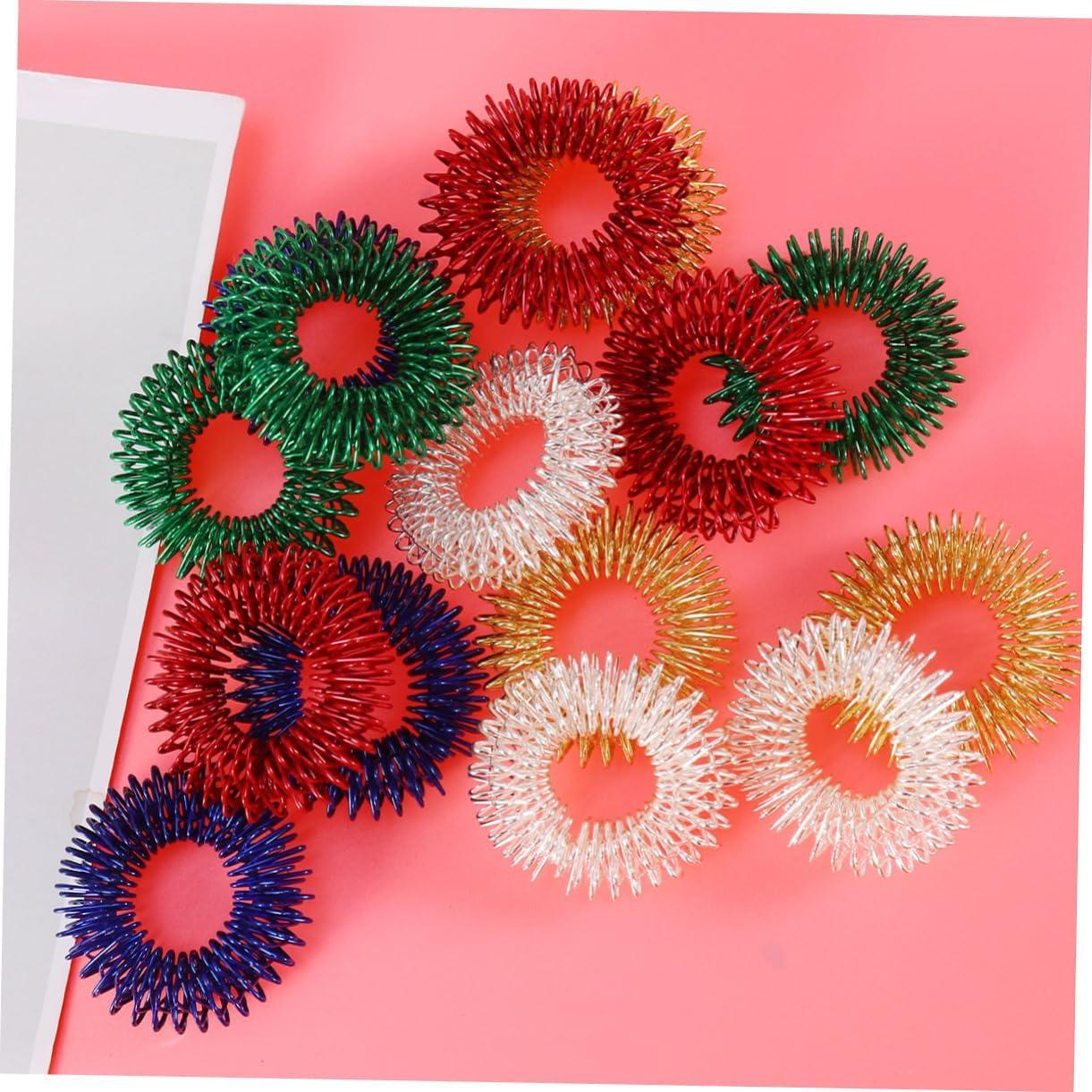 Oatipho 15-Pack Sensory Finger Rings - Stress Relief Acupressure Fidget ...