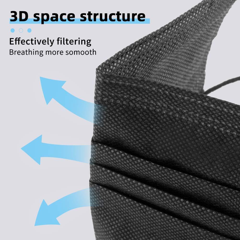 Bigox Face Mask 100 Pack Black - Individually Wrapped Disposable Masks ...