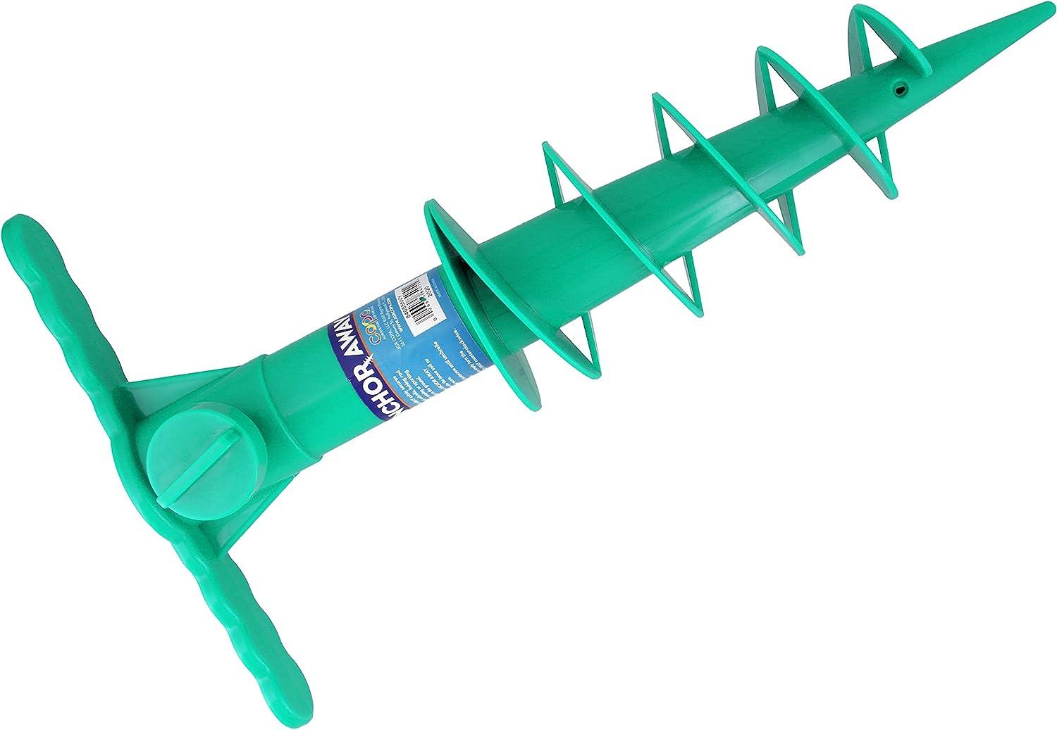 JGR Copa Teal Beach Umbrella & Fishing Pole Sand Anchor Auger - Secure ...
