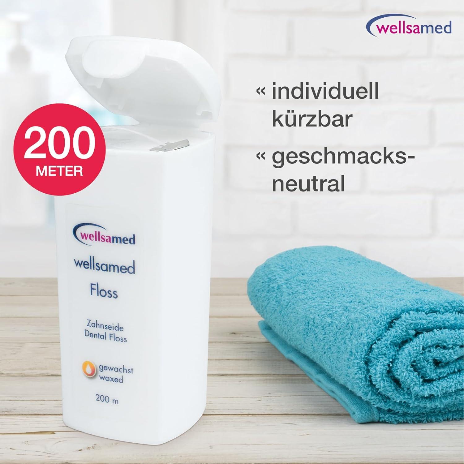 Wellsamed Waxed Dental Floss 200m Dispenser - Tasteless Interdental Care (40 Pieces) - Shop ...