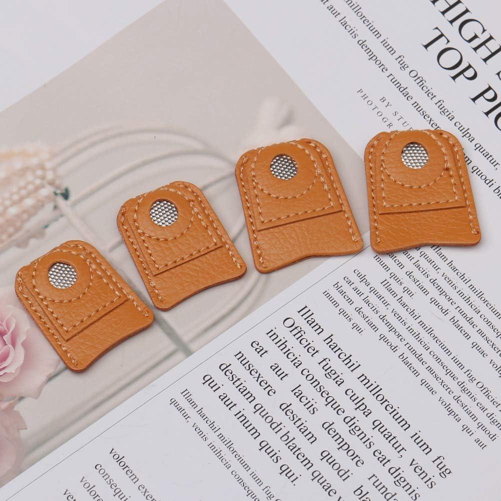4-Piece Leather Thimble Set for Hand Sewing, Quilting, Knitting - 2 ...