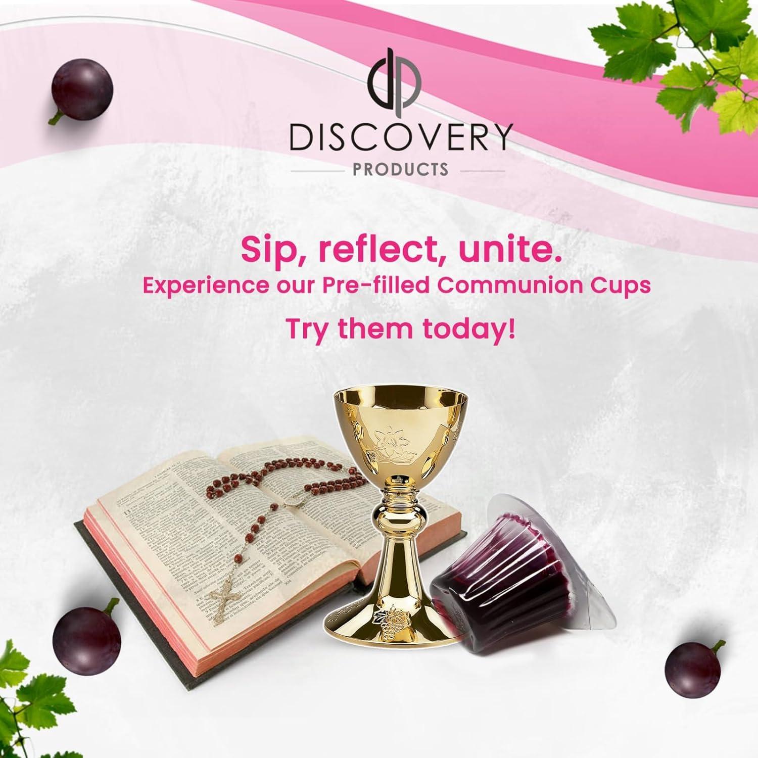 DISCOVERY PRODUCTS Pre-Filled Communion Cups with Wafer & Juice - Pack ...