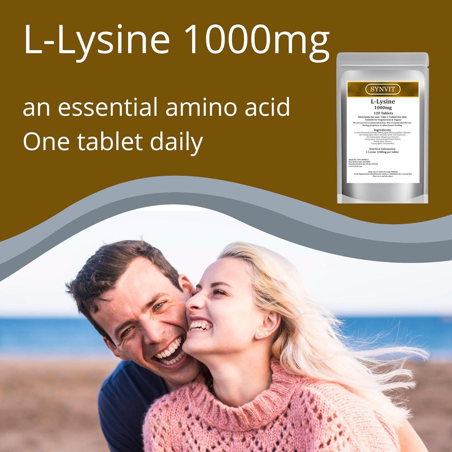 SYNVIT L-Lysine 1000mg (12 Month Supply) - 360 High Strength Tablets ...