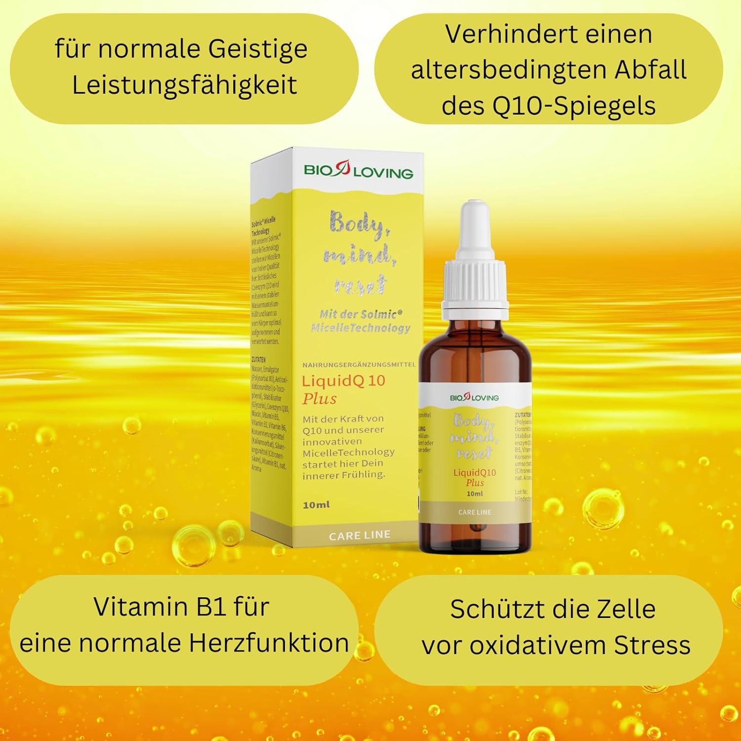 Bioloving Liquid Q10 Plus - Organic Coenzyme Q10 & Vitamin B | Vegan ...