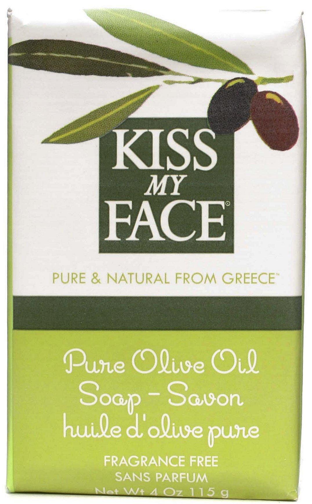 Kiss My Face Pure Olive Oil Bar Soap - Fragrance-Free, 4 oz (Pack of 6 ...