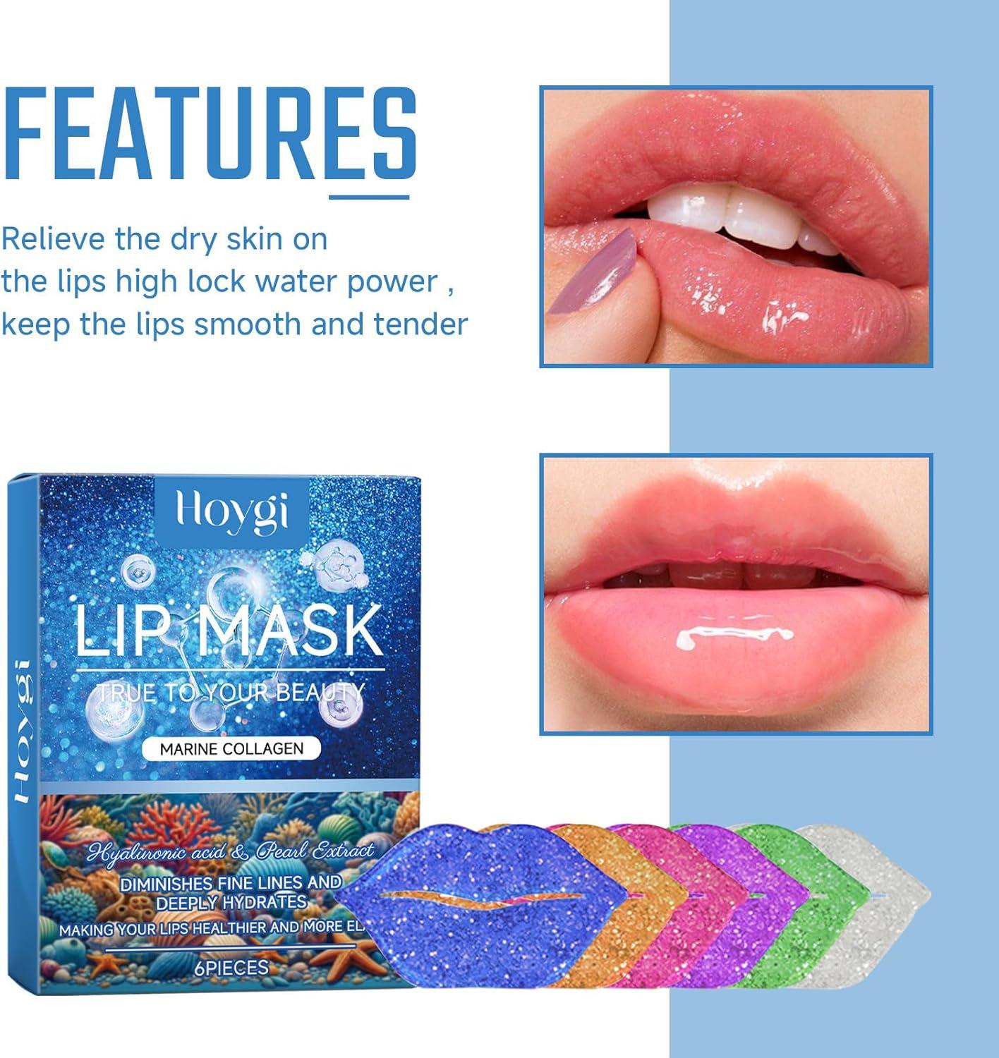 Collagen Lip Mask Pink Moisturizing Lip Patch Natural Collagen Lip Mask ...