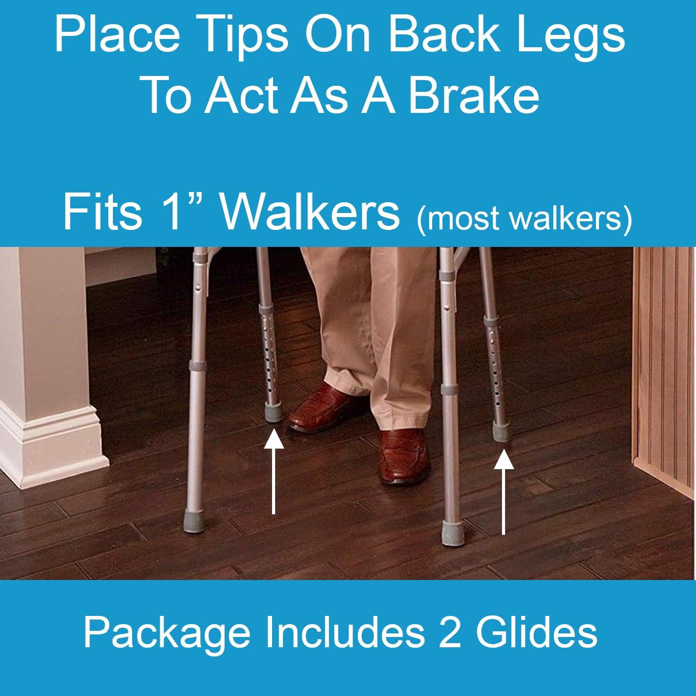 Carex Walker Auto Glides Rolling Walker Glides for Back Legs of a Front ...