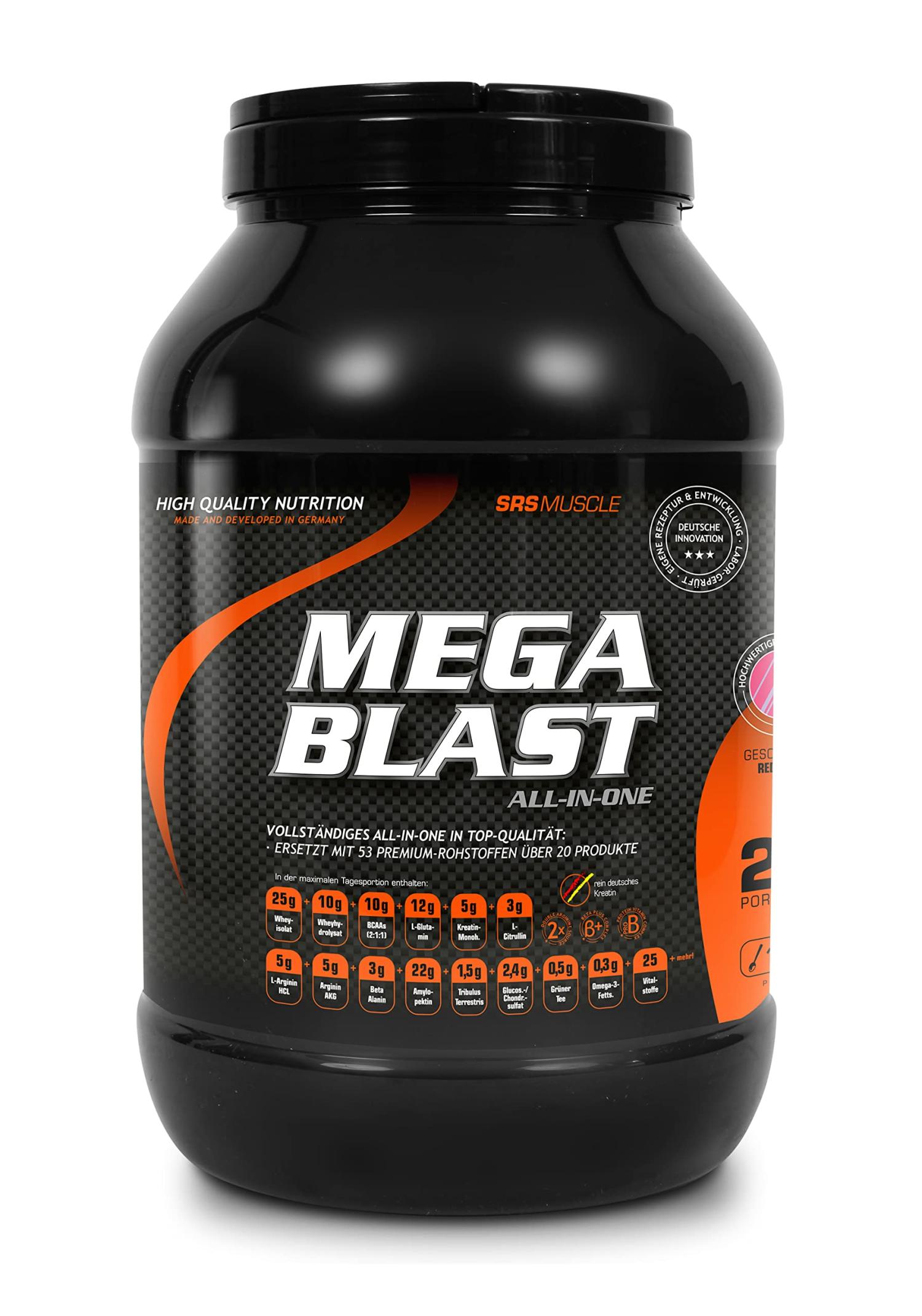 SRS Muscle Mega Blast XL - All-in-One Master Stack 1 900g Red Berry ...
