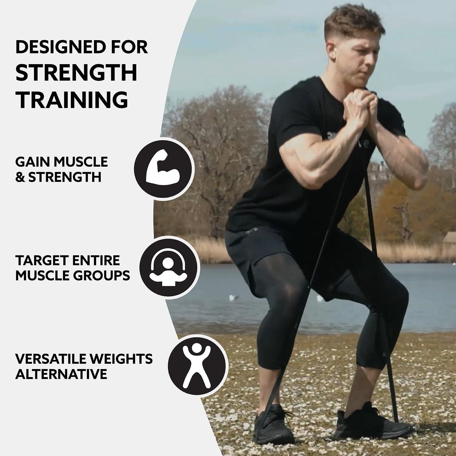 3DActive Pull Up Assist Band - Resistance Band 30-60lbs - Black 3/4 *4 ...