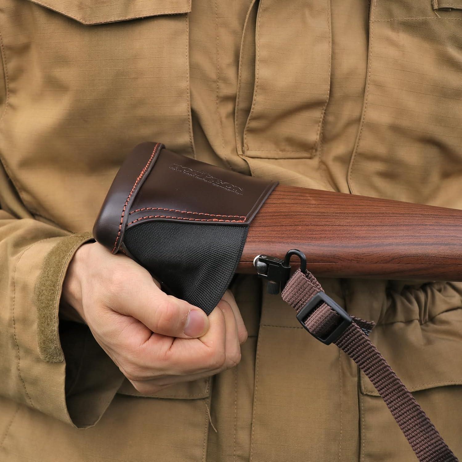 Tourbon Genuine Leather Rifle Stock Extension Cover with Recoil Pad ...