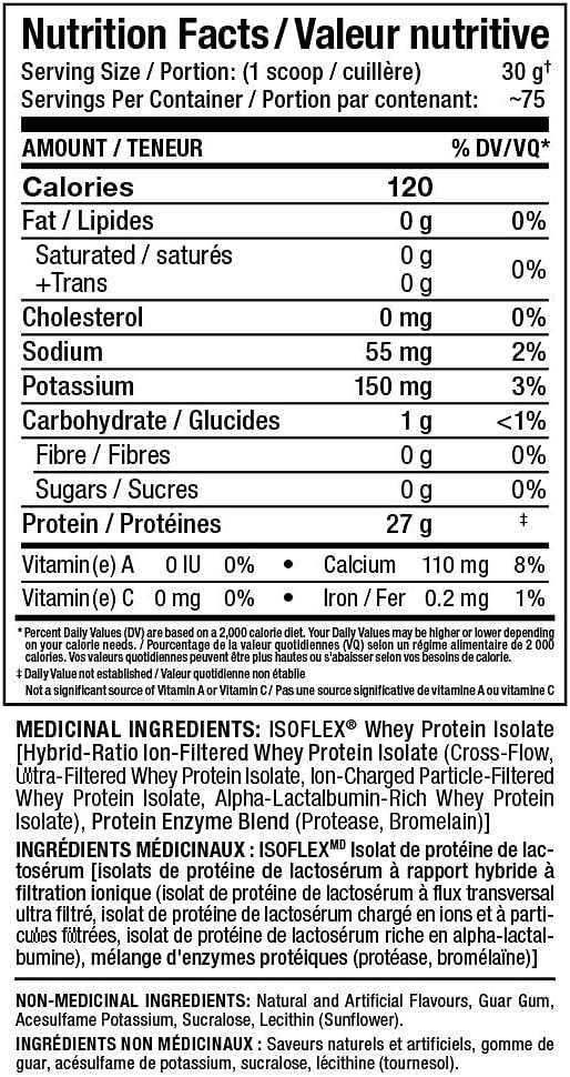 Allmax Isoflex 100% Whey Protein Isolate with Shaker Bottle Vanilla ...