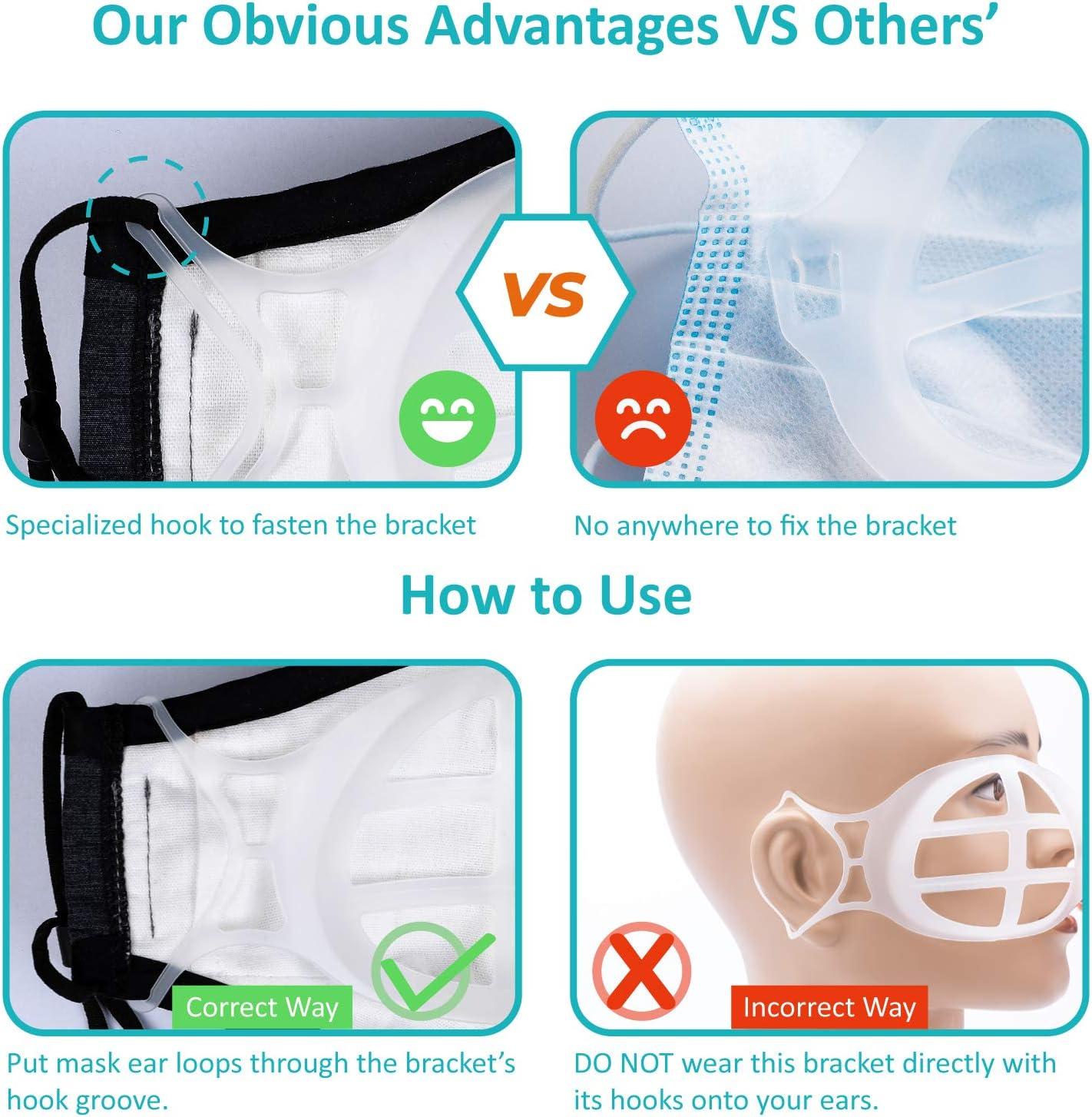 3D Mask Bracket Insert for Cloth Mask - Mouth Guard for Breathing Space ...