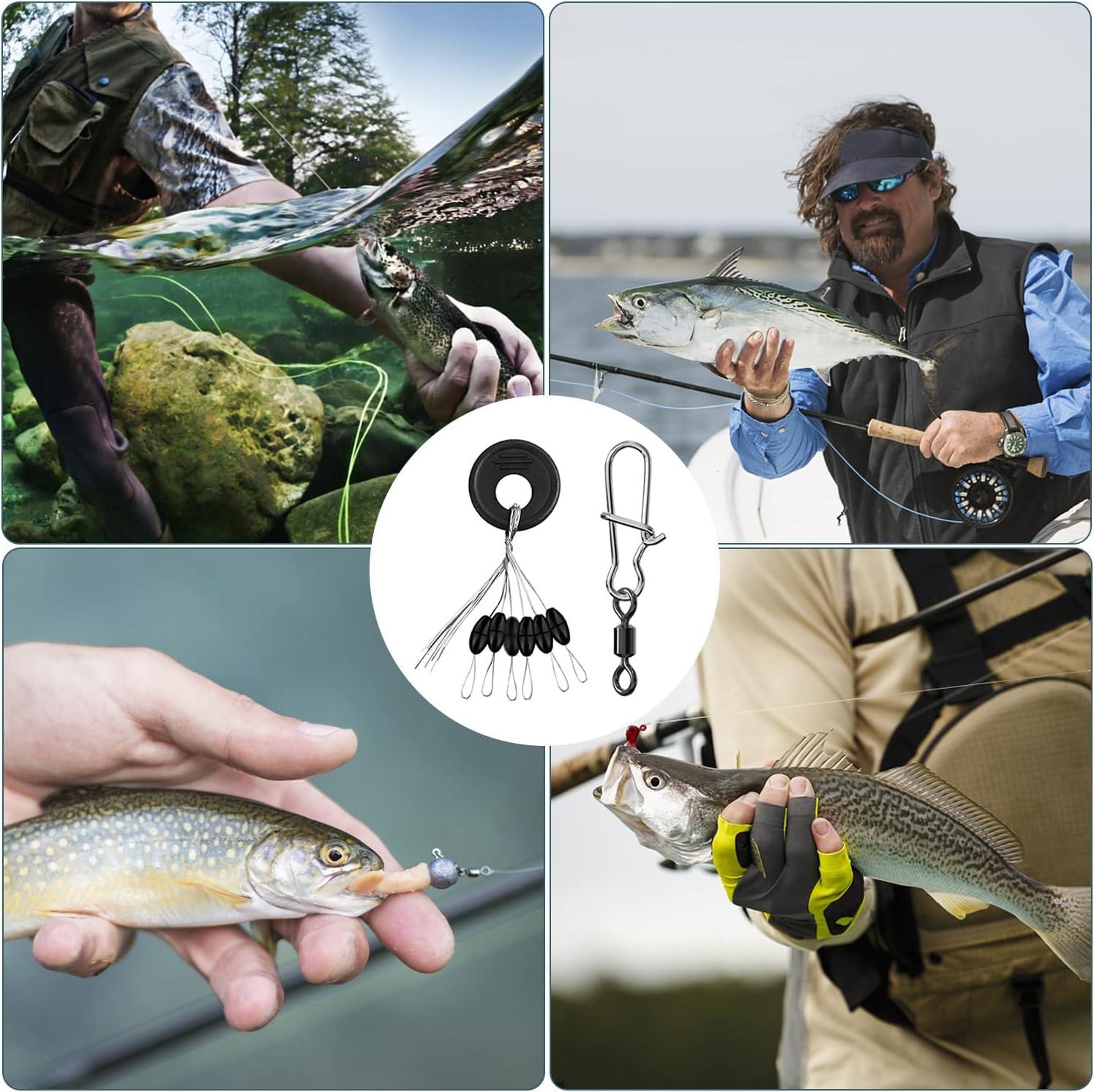 QIQN Float Stopper - 6 in 1 Rubber Fishing Bobber Stopper with Swivel ...