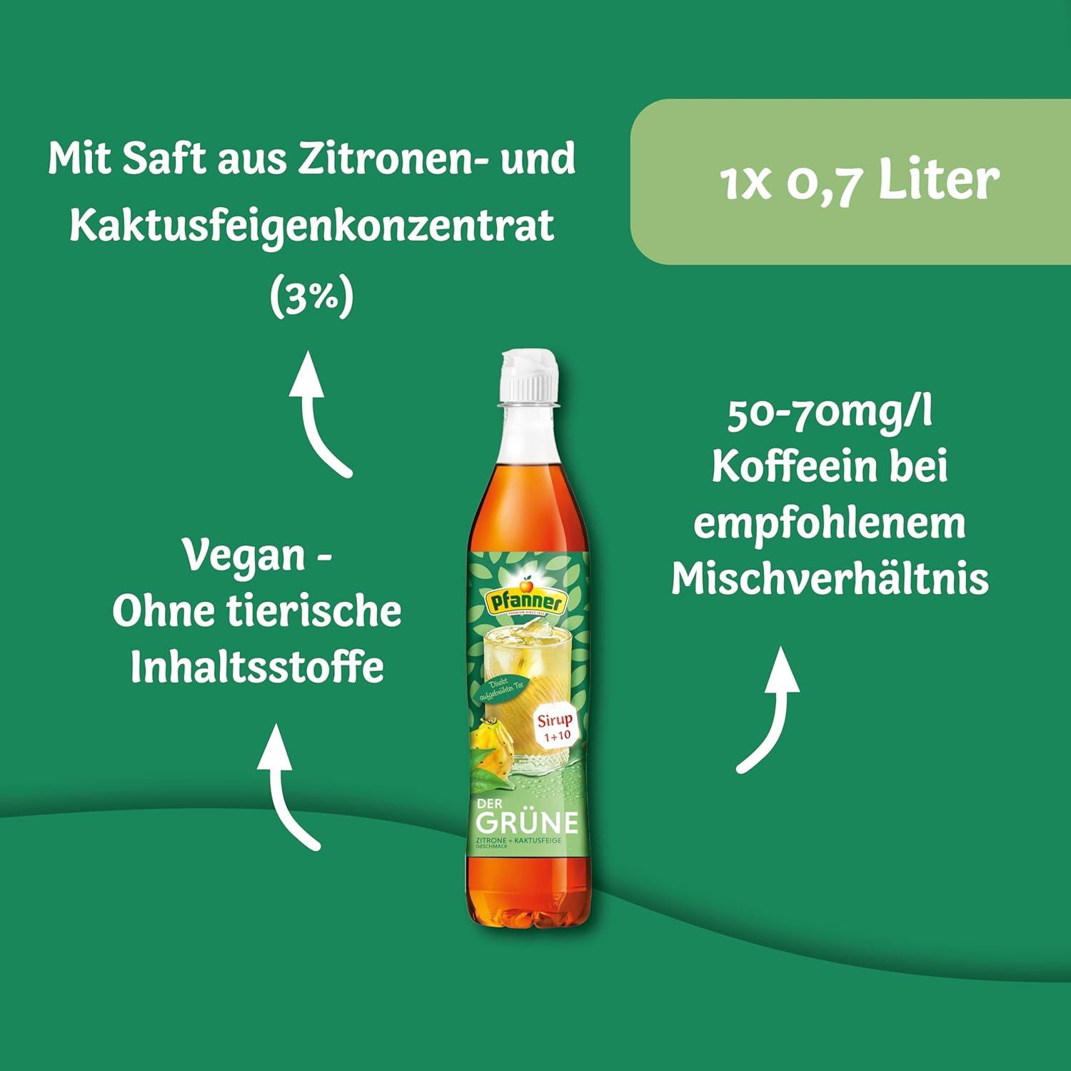 Pfanner Green Lemon Cactus Fig Syrup 700ml | Makes 7+ Liters Iced Tea ...