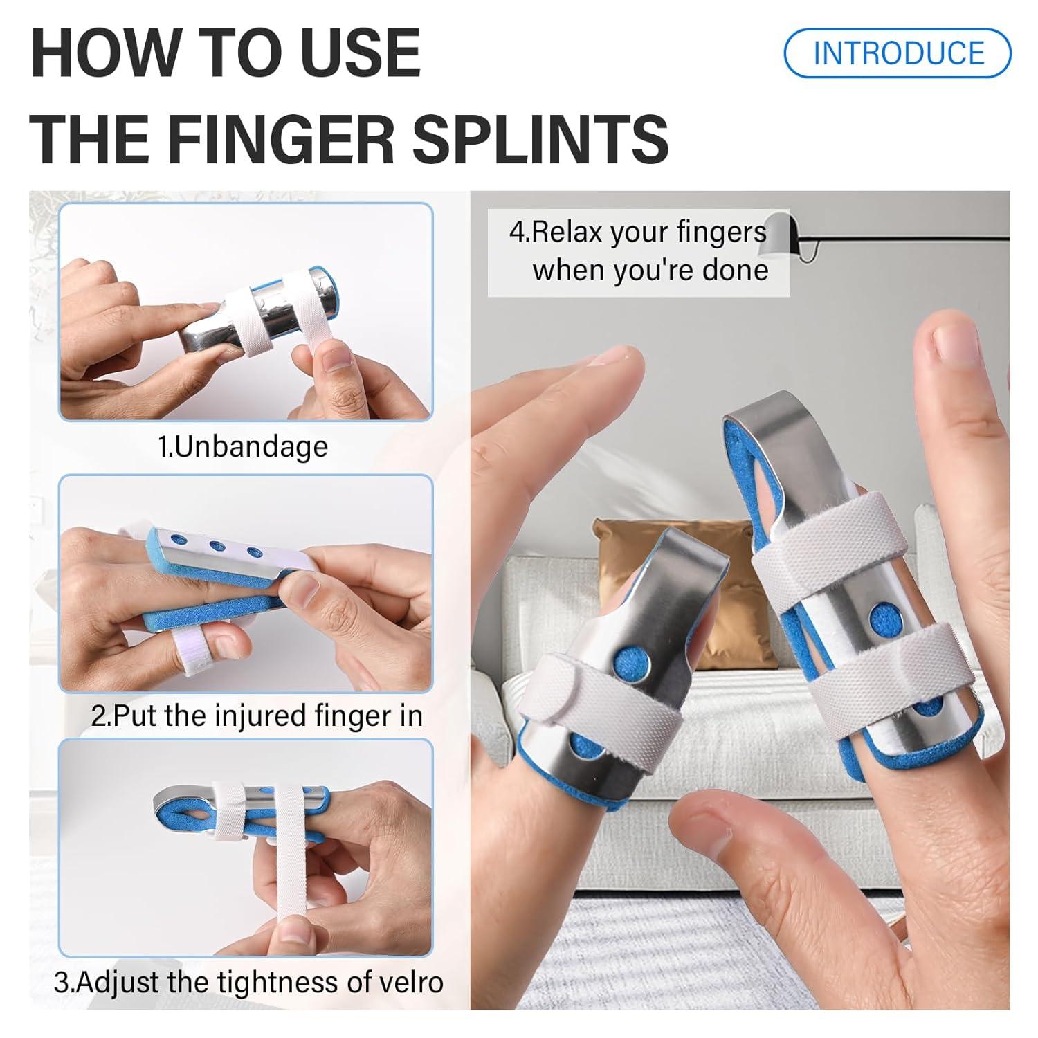 3pcs finger splint finger brace finger splints for broken finger support trigger finger splint ...