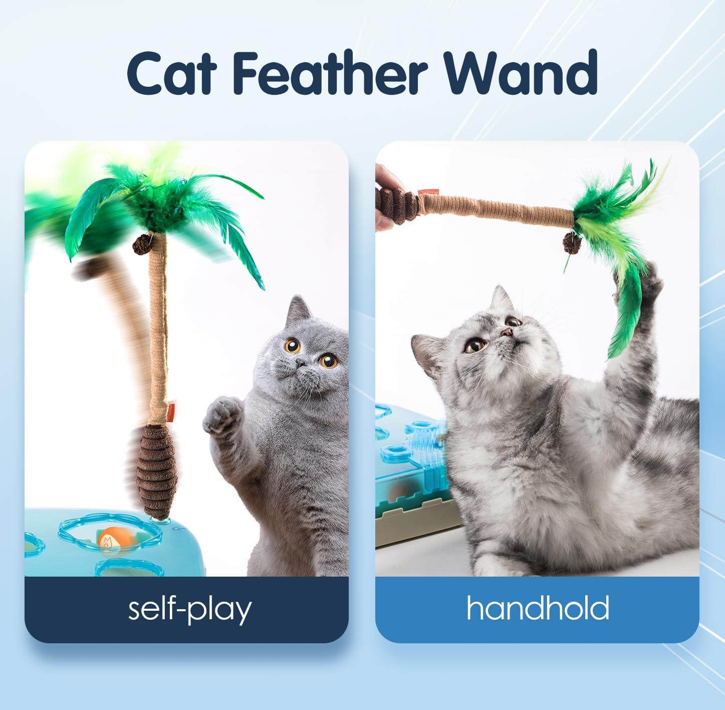 Migipaws Cat Toy 7-in-1 Automatic Interactive Kitten Toys Pack Rolling ...