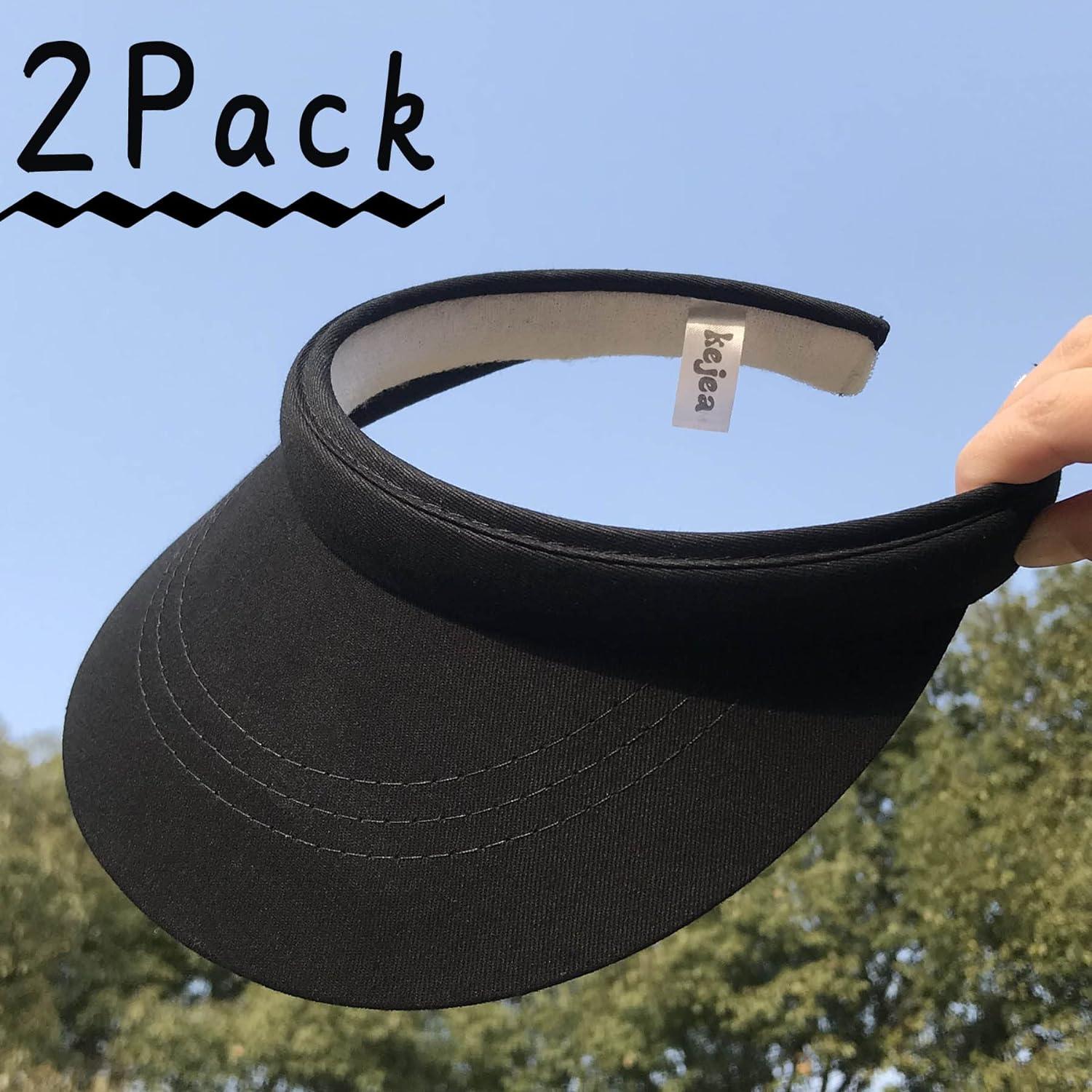2 Pack Visor Women Men Sun Hat Clip On Visors Adjustable Sport Wide ...