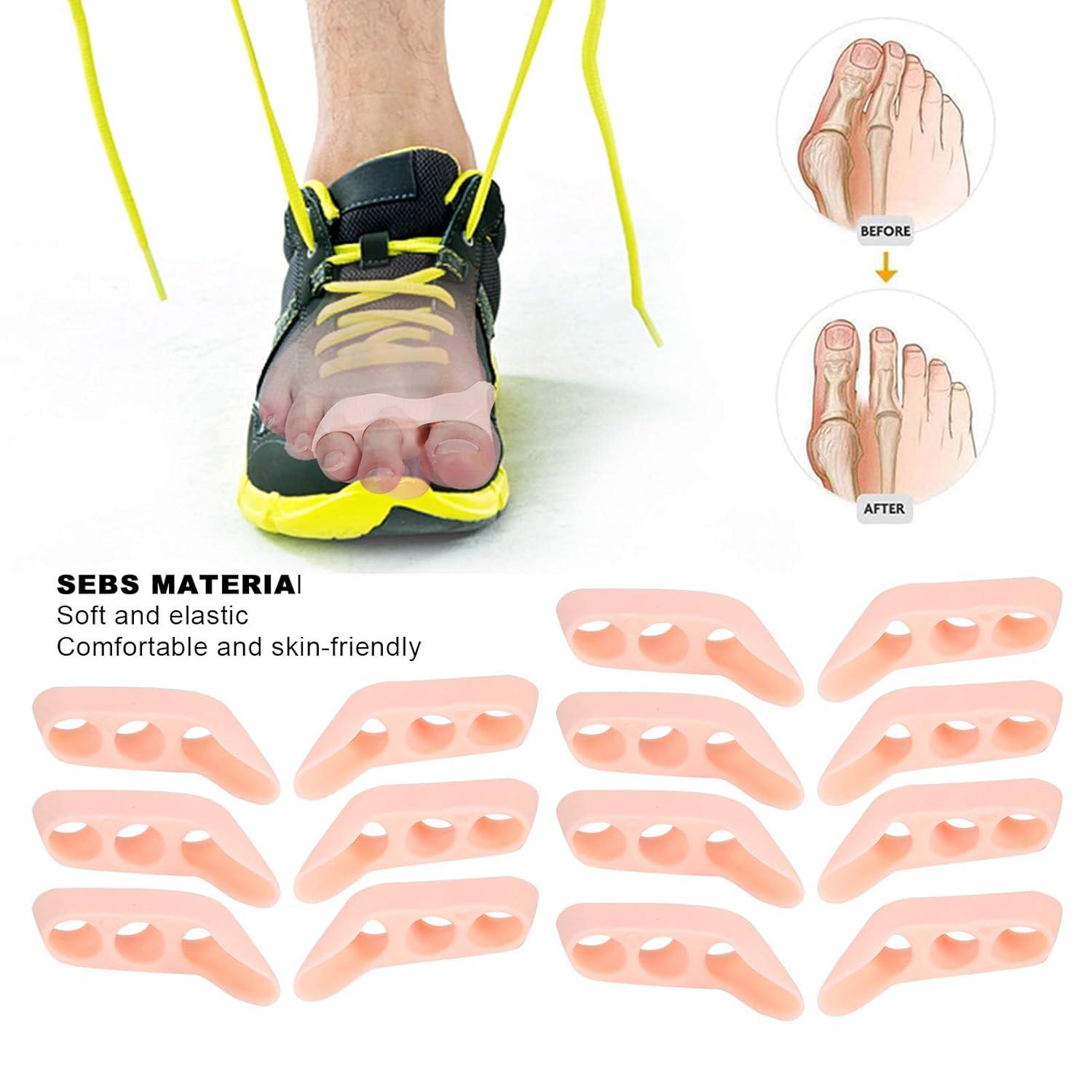 Toe Separator & Pinky Toe Spacer - 7 Pairs of 3-Hole SEBS Toe Corrector ...