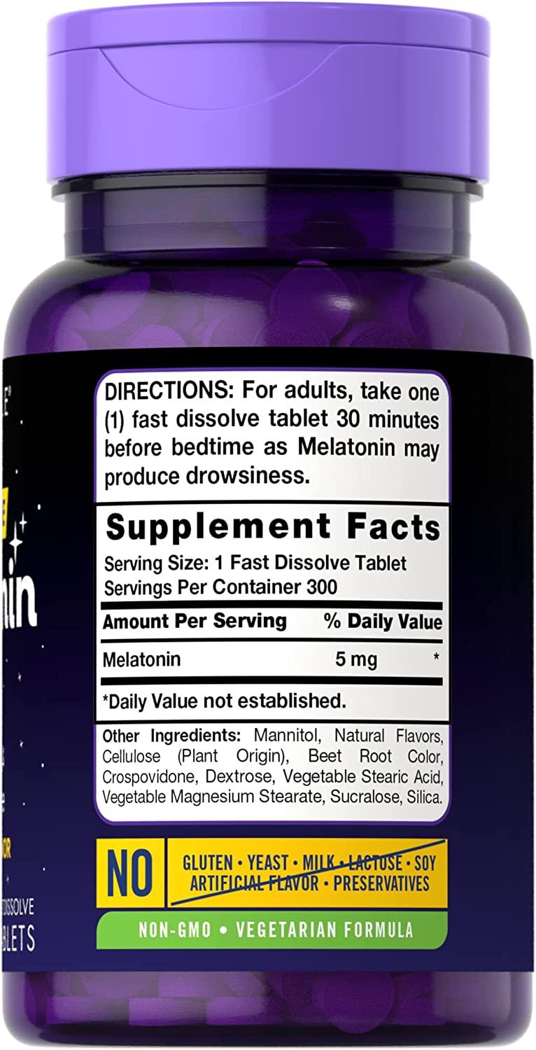 Carlyle Melatonin Fast Dissolve 5mg - 300 Tablets - Sleep Aid ...