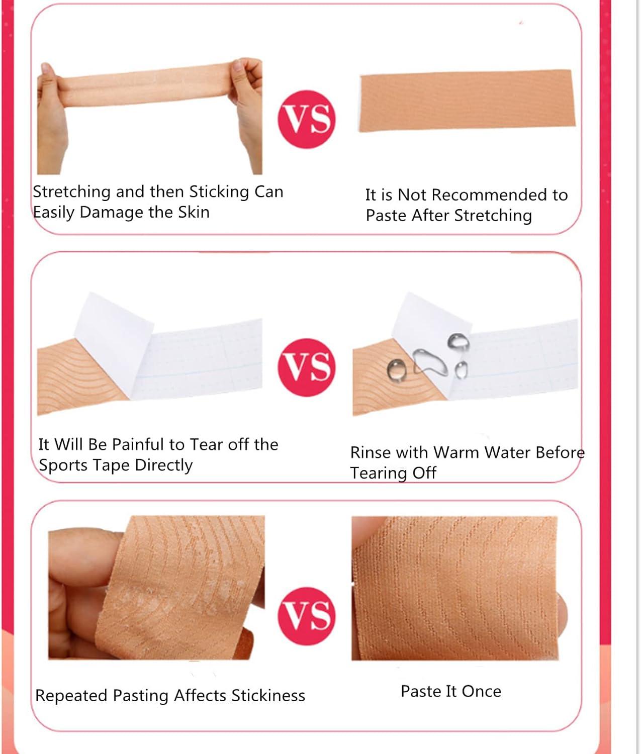 kuou 10m Kinesiology Tape Boob Tape 2x5m Roll of Elastic Muscle Support ...