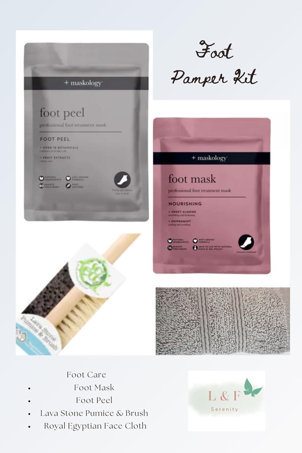Foot Pamper Kit Foot peel foot Mask Lava stone pumice & brush & Royal ...