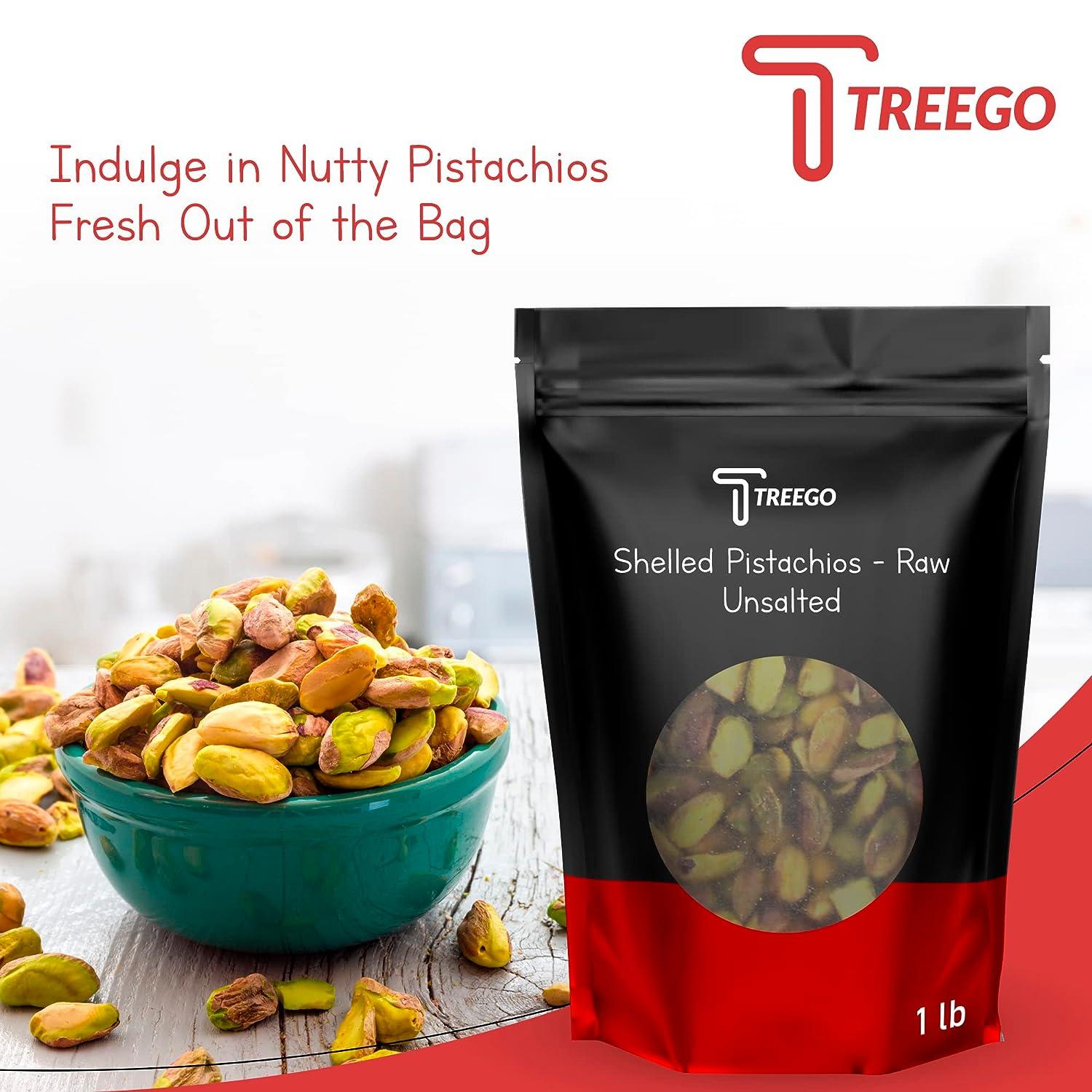 Treego 1lb Bag Unsalted Pistachios No Shell - Raw California Grown ...