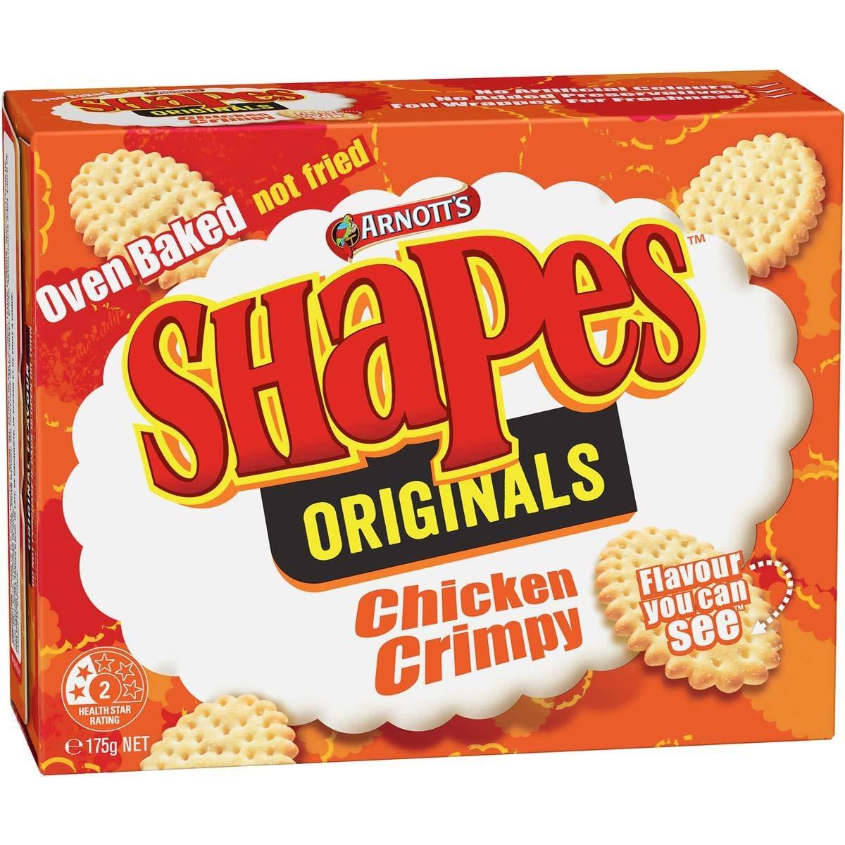 Australian Arnott's Shapes Crackers Crimpy Chicken 175g | Buy Online ...