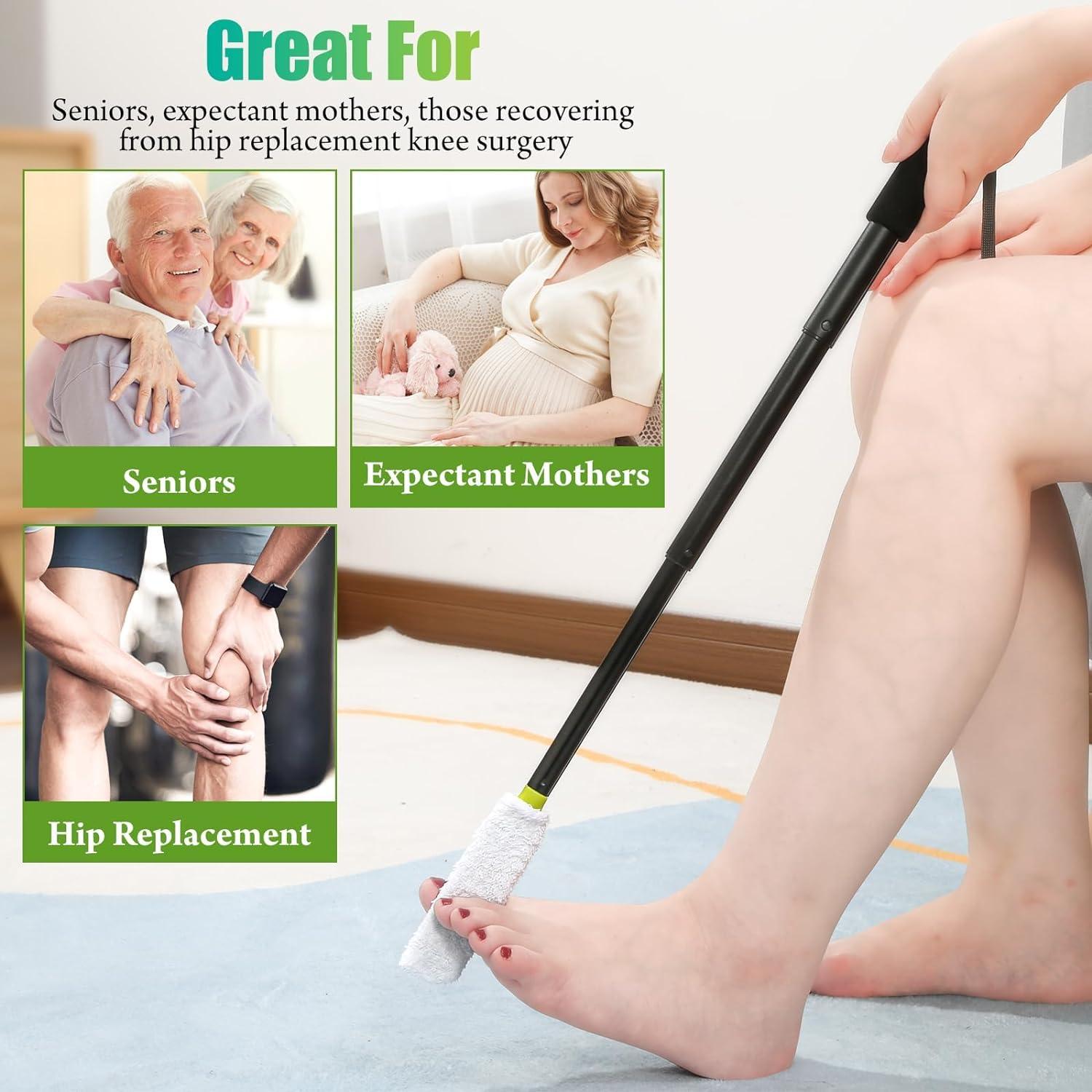 Adjustable Foot Washing Brush with Long Stem - Perfect for Seniors ...