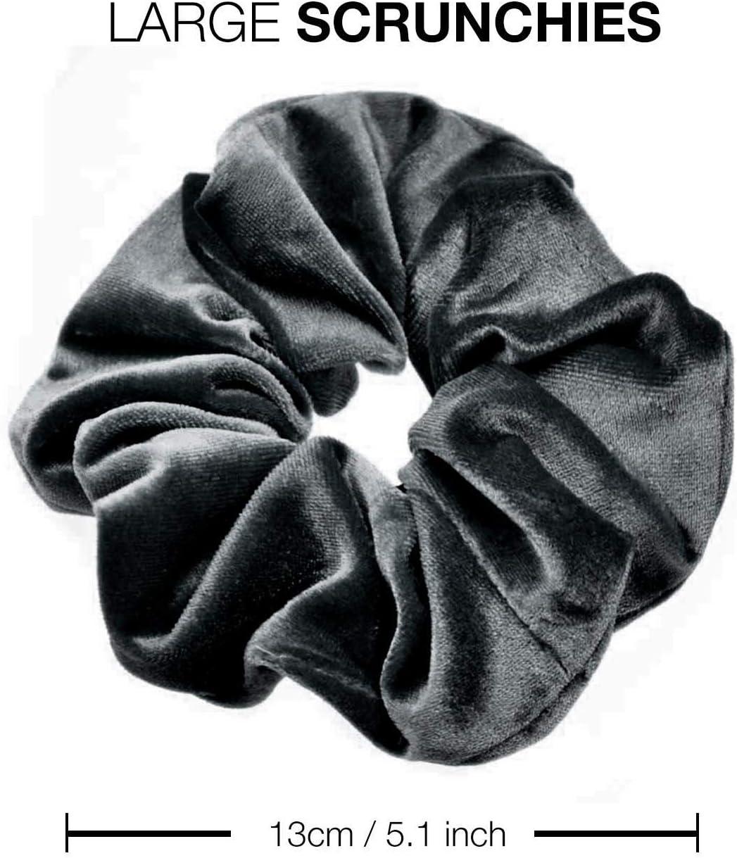 2 PCS Premium Large Dark Grey Velvet Hair Scrunchies for Women, Girls ...
