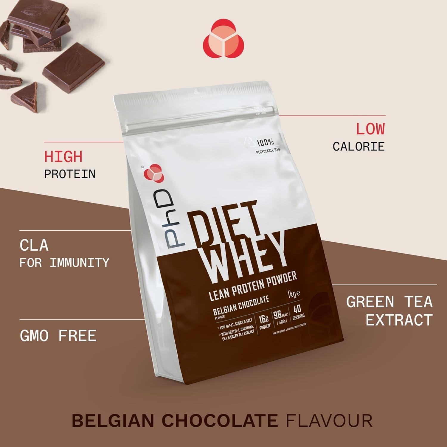 PhD Nutrition Diet Whey High Protein Belgian Chocolate Powder - 40 ...