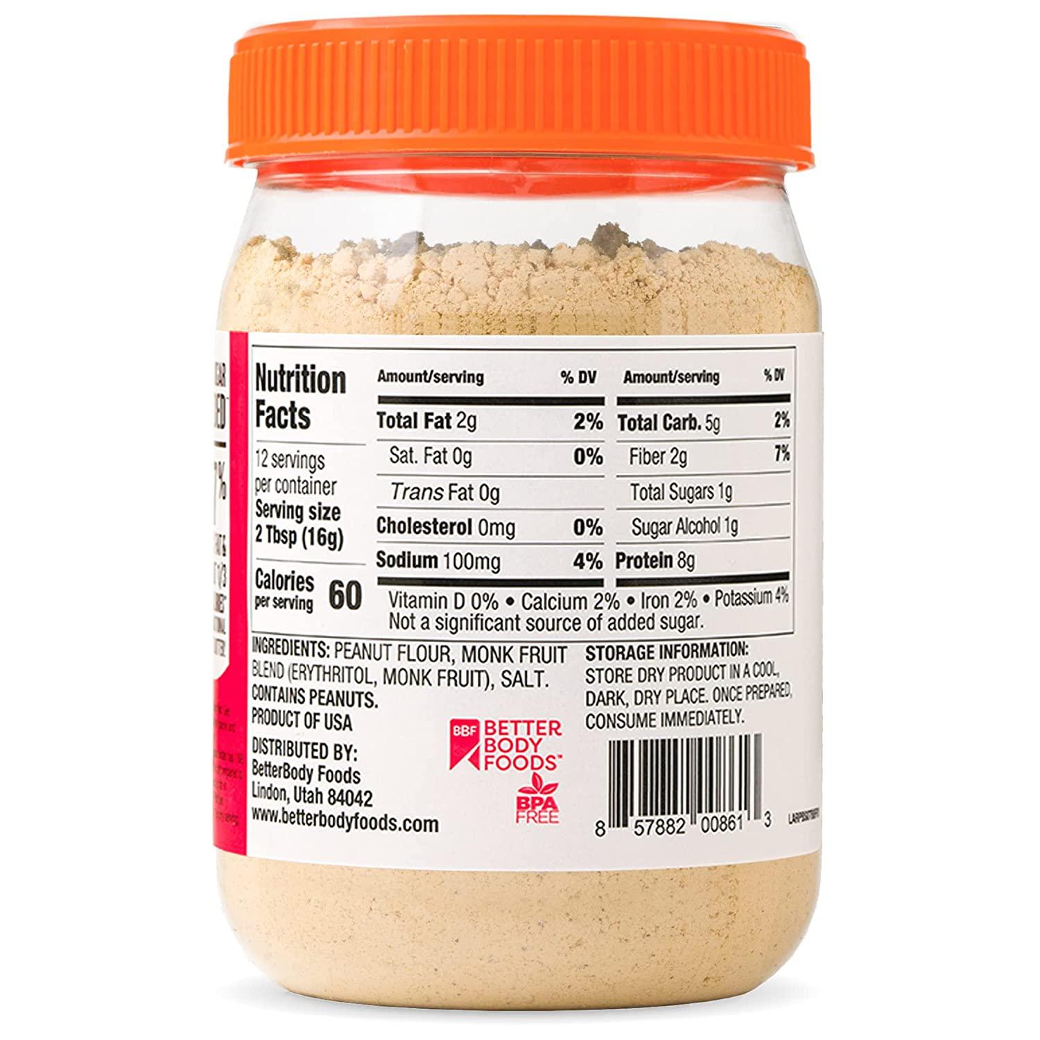 PBfit Sugar-Free Peanut Butter Powder, Powdered Peanut Spread From Real ...