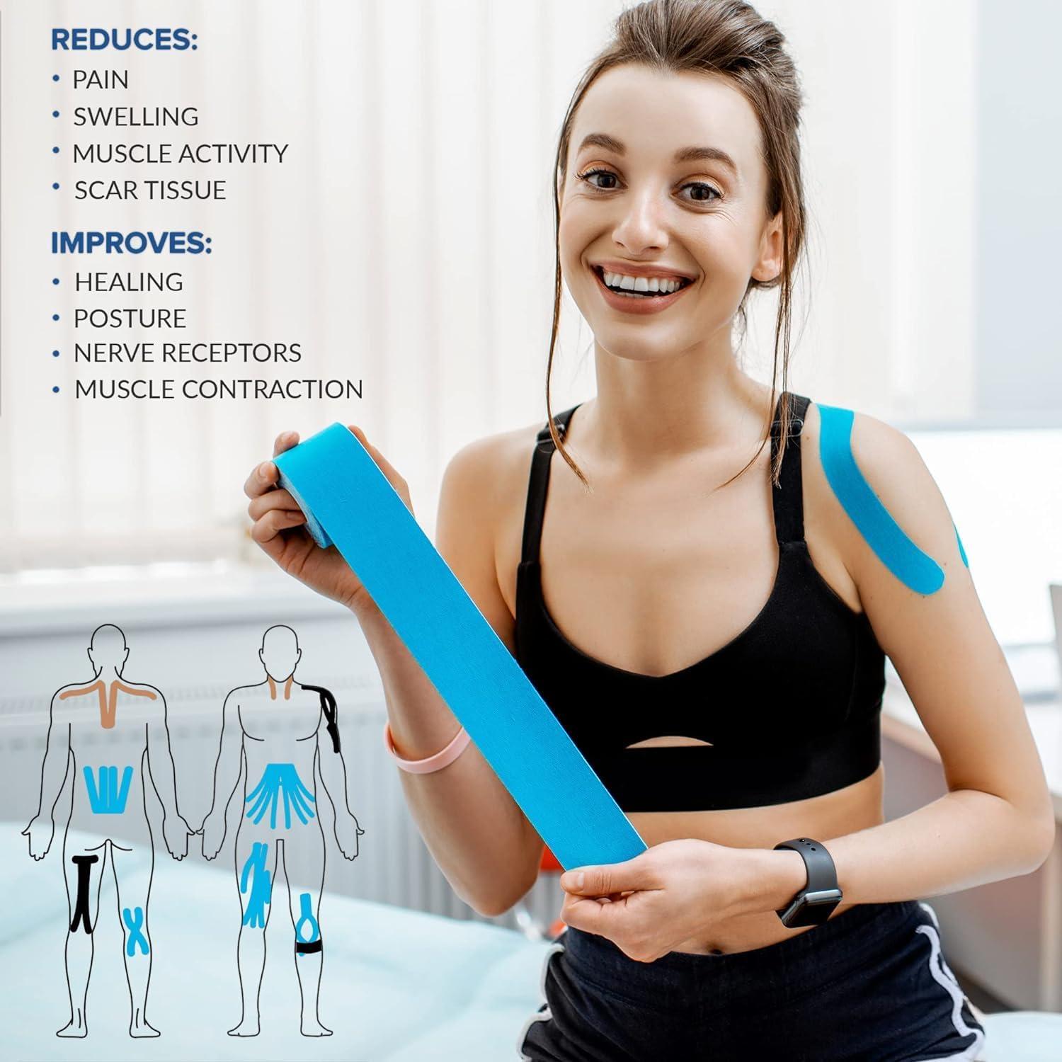 Kinesiology Tapes 16.4 feet Uncut Per Roll Sports Tape for Exercise ...