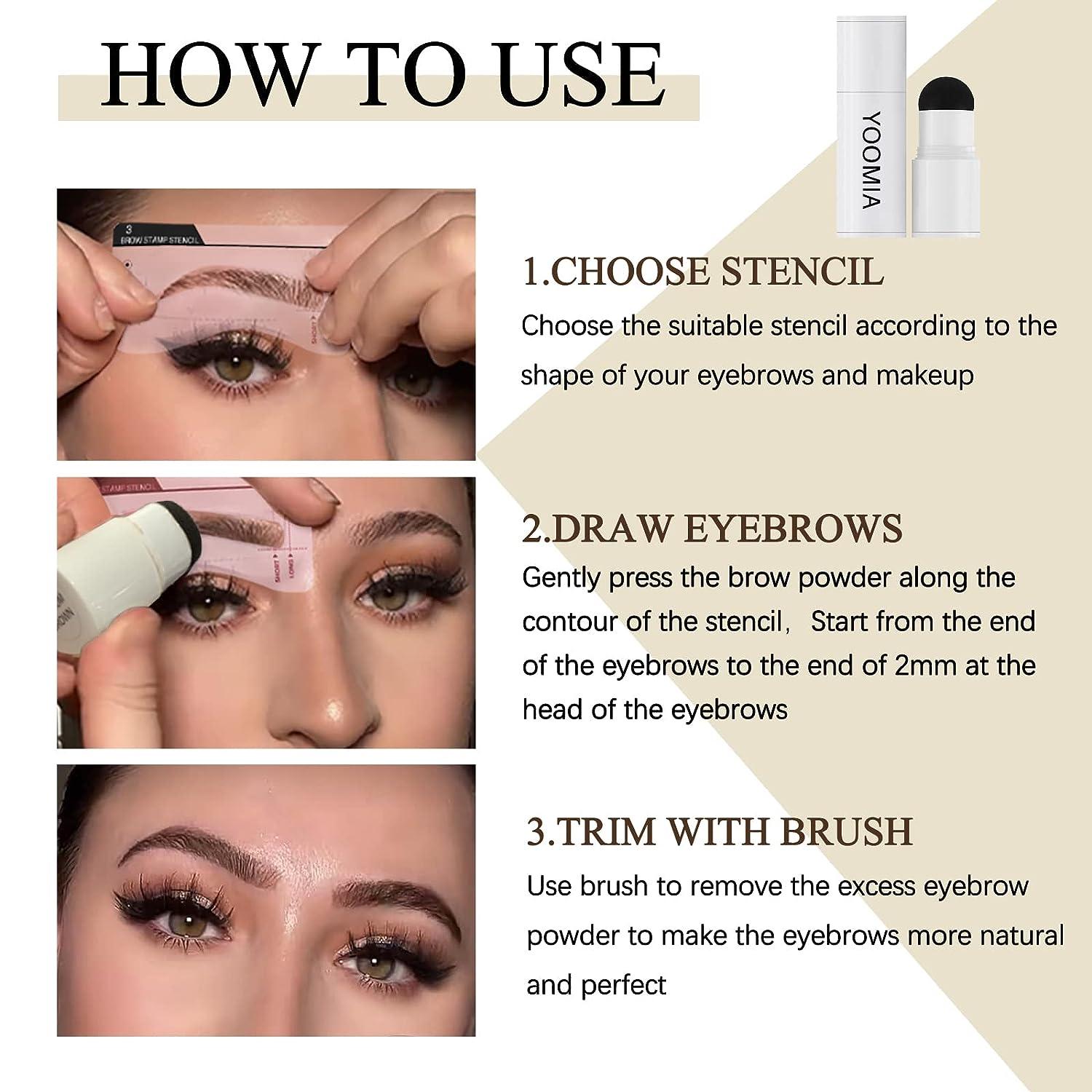 how to draw eyebrows using stencils