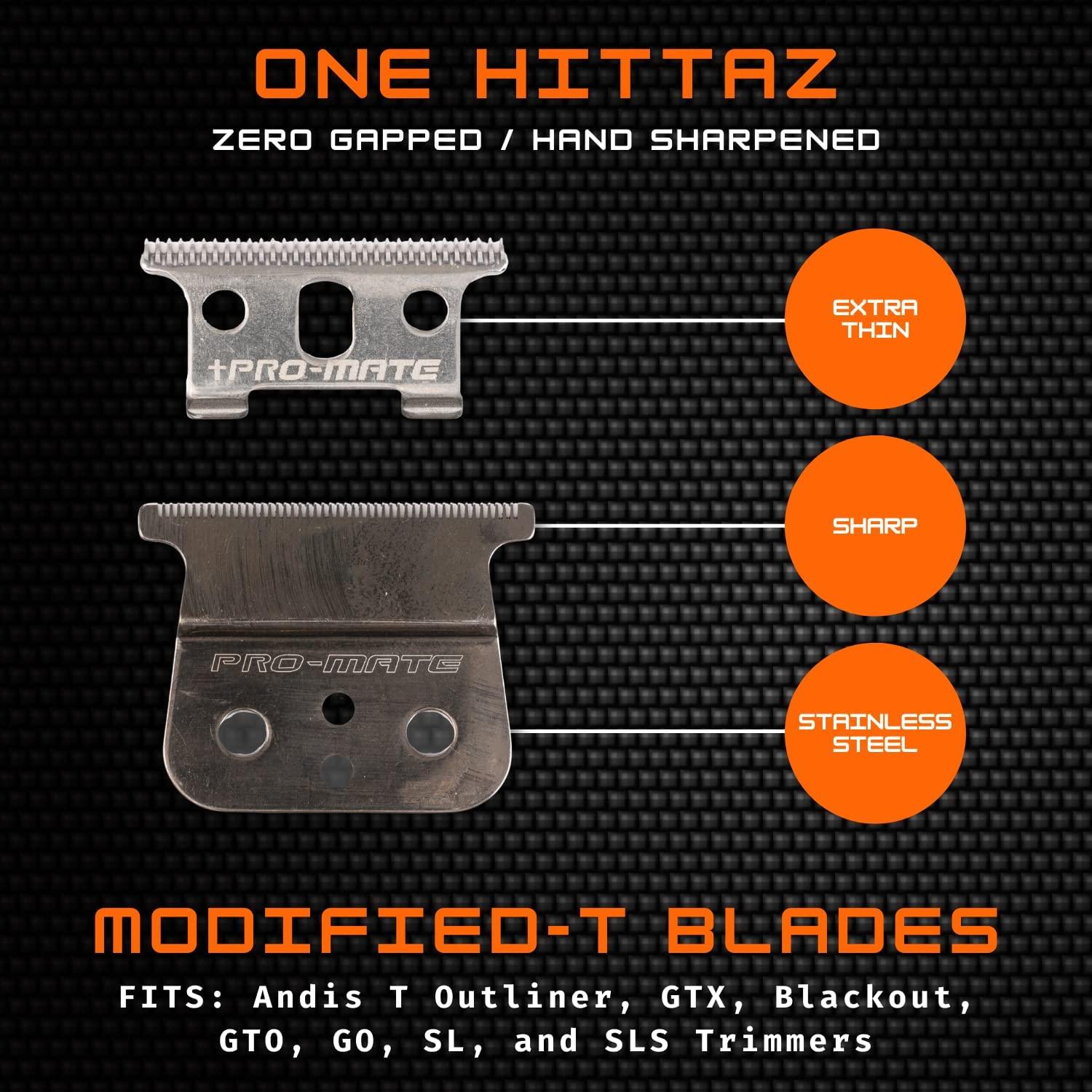 Andis T-Outliner & GTX Replacement One Hittaz Zero Gap T Blades by Pro ...