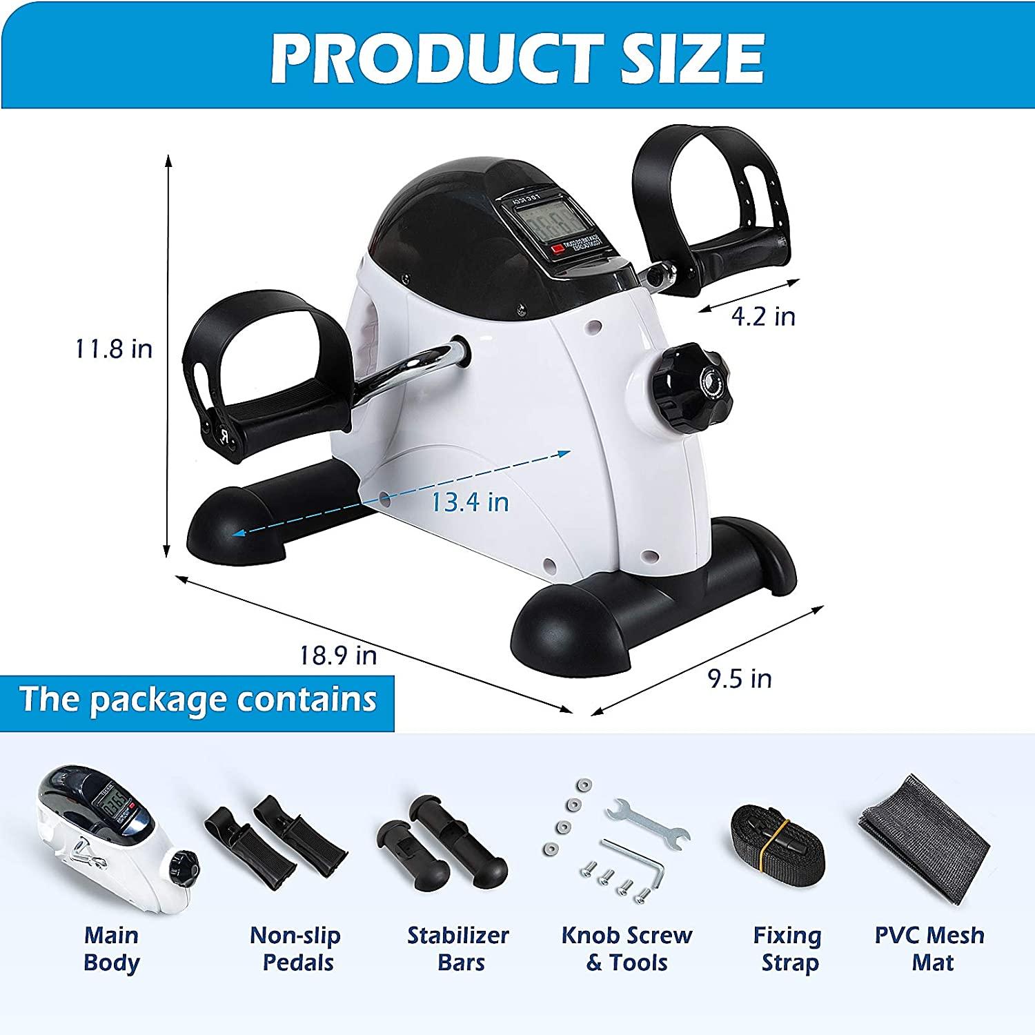 TABEKE Under Desk Mini Bike Pedal Exerciser for Seniors - Arm/ Leg ...